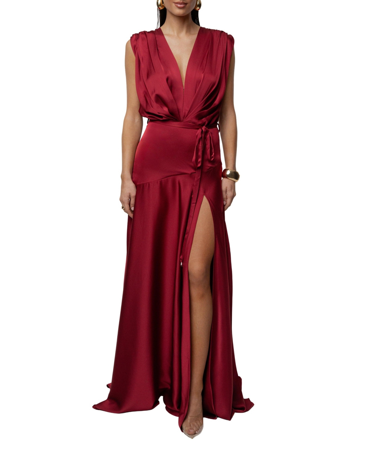 Click here for Jluxlabel Womens Amalia Satin Maxi Dress - Red prices