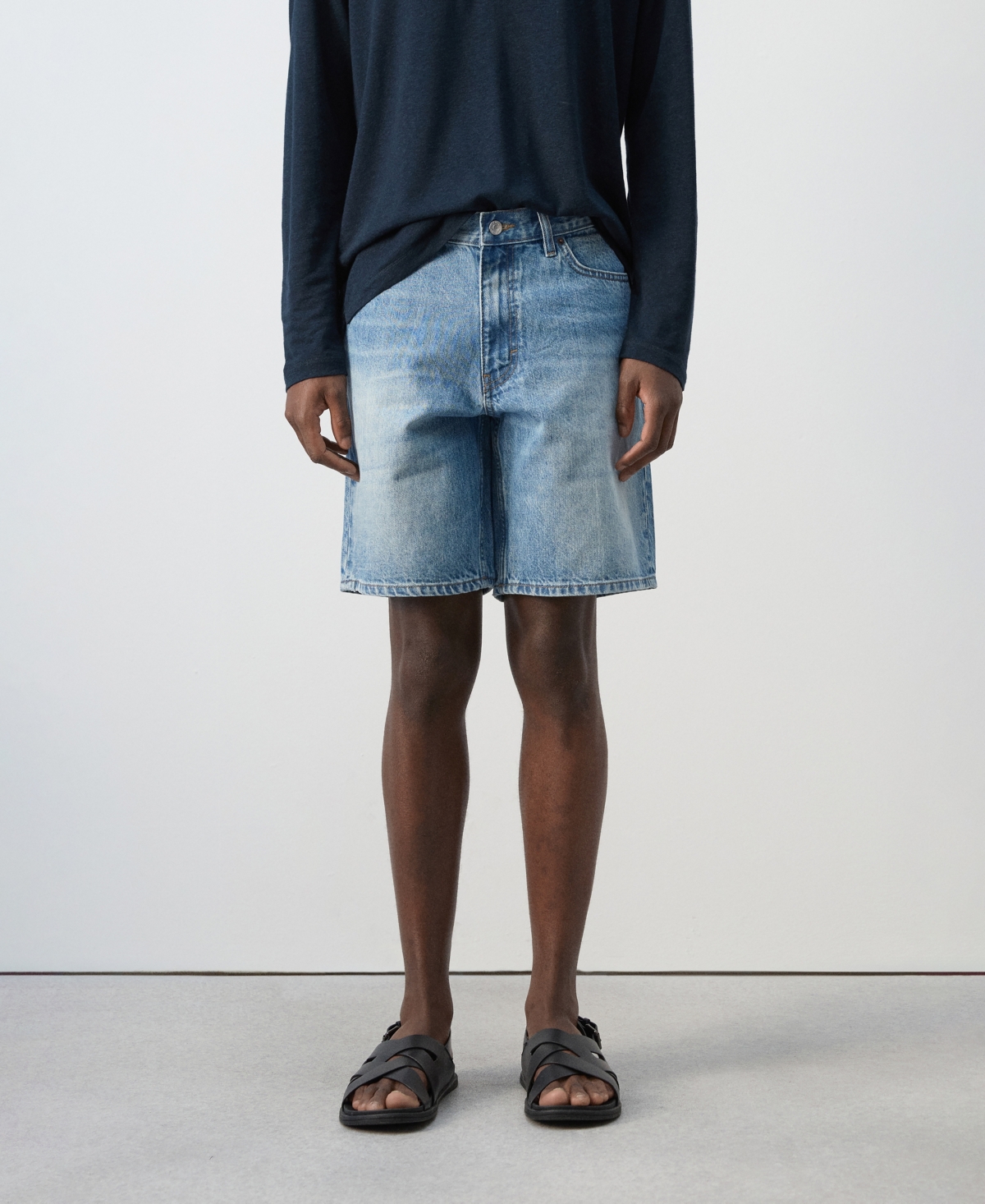 Click here for Mango Mens Straight-Fit Denim 8.86 Bermuda Shorts... prices