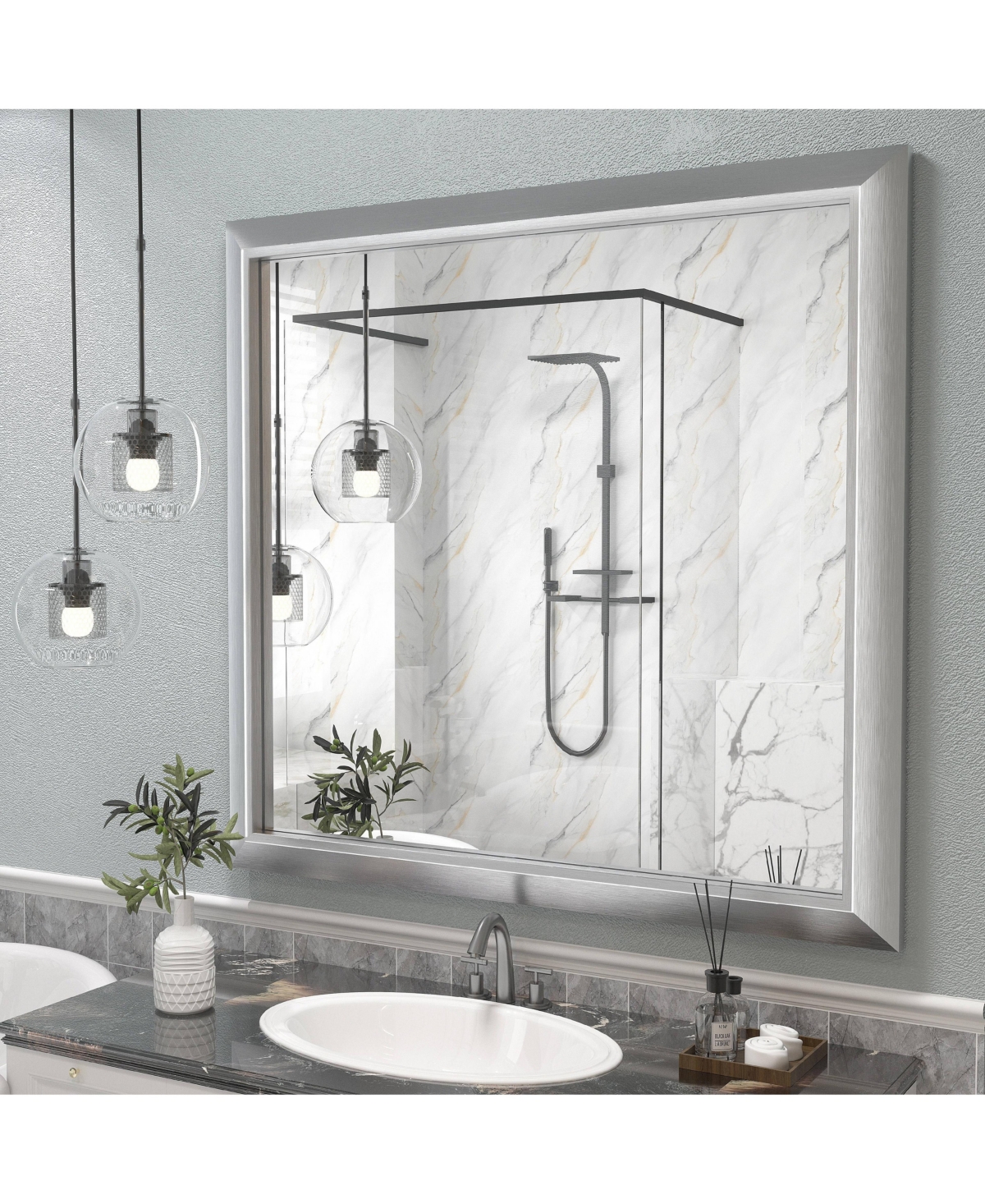 Click here for Apmir 38 x 40 Inch Thick Metal Framed Wall Mirrors... prices