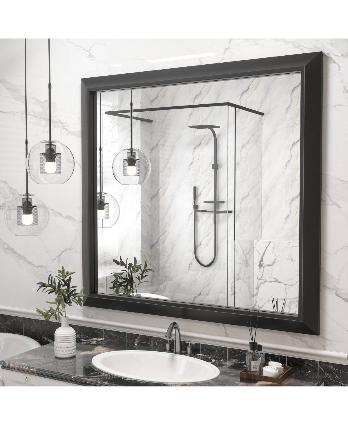 Click here for Apmir 38 x 40 Inch Thick Metal Framed Wall Mirrors... prices