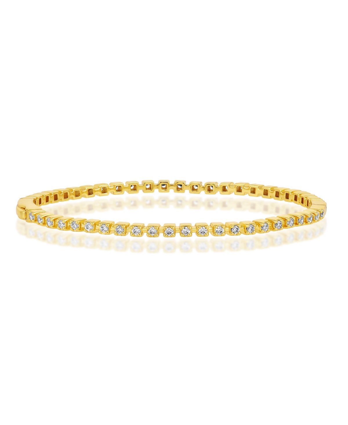 Click here for Simona Round 4-Prong Cz Bangle - Gold prices