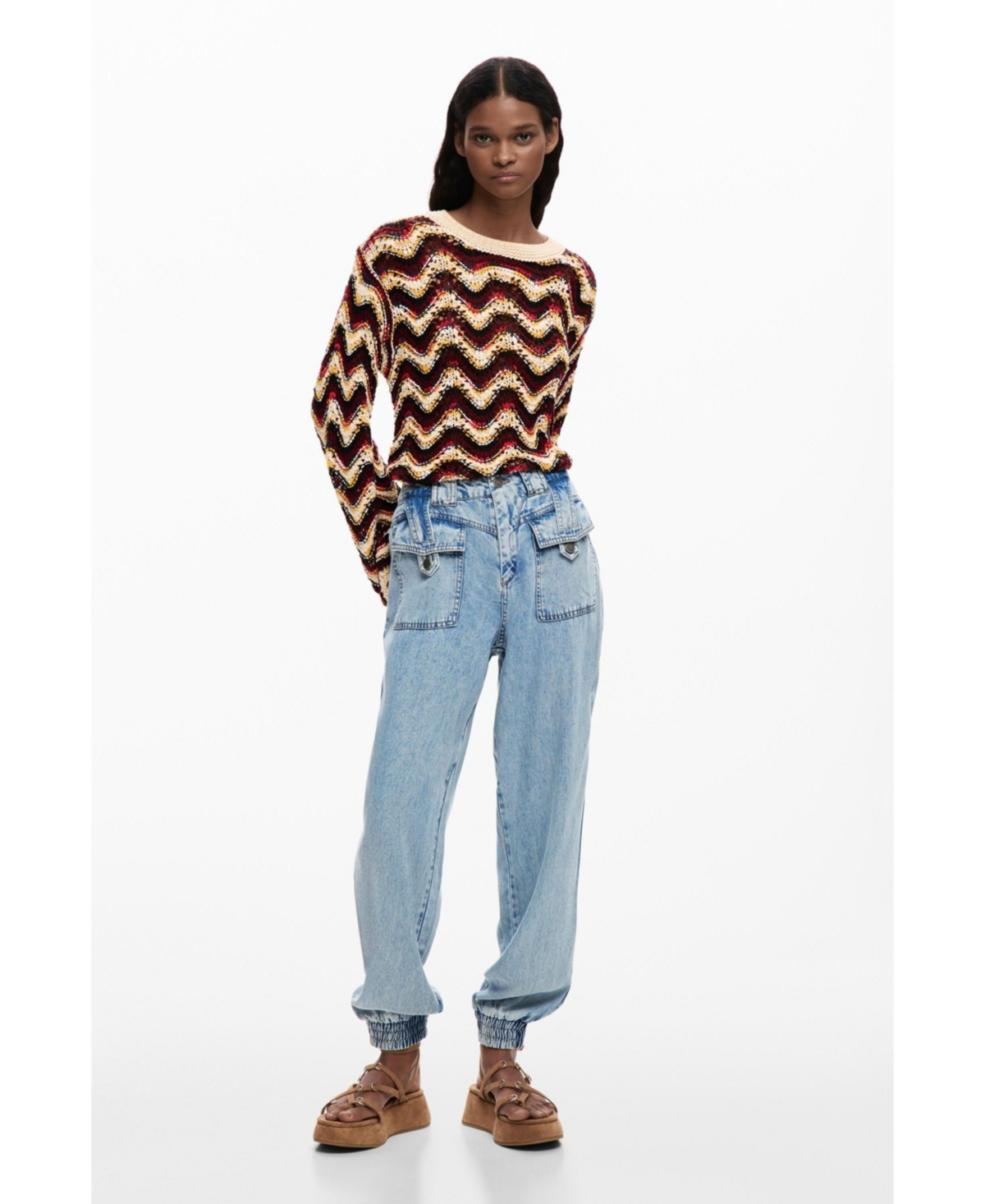 Click here for Desigual Womens Jogger denim pants - Light blue prices