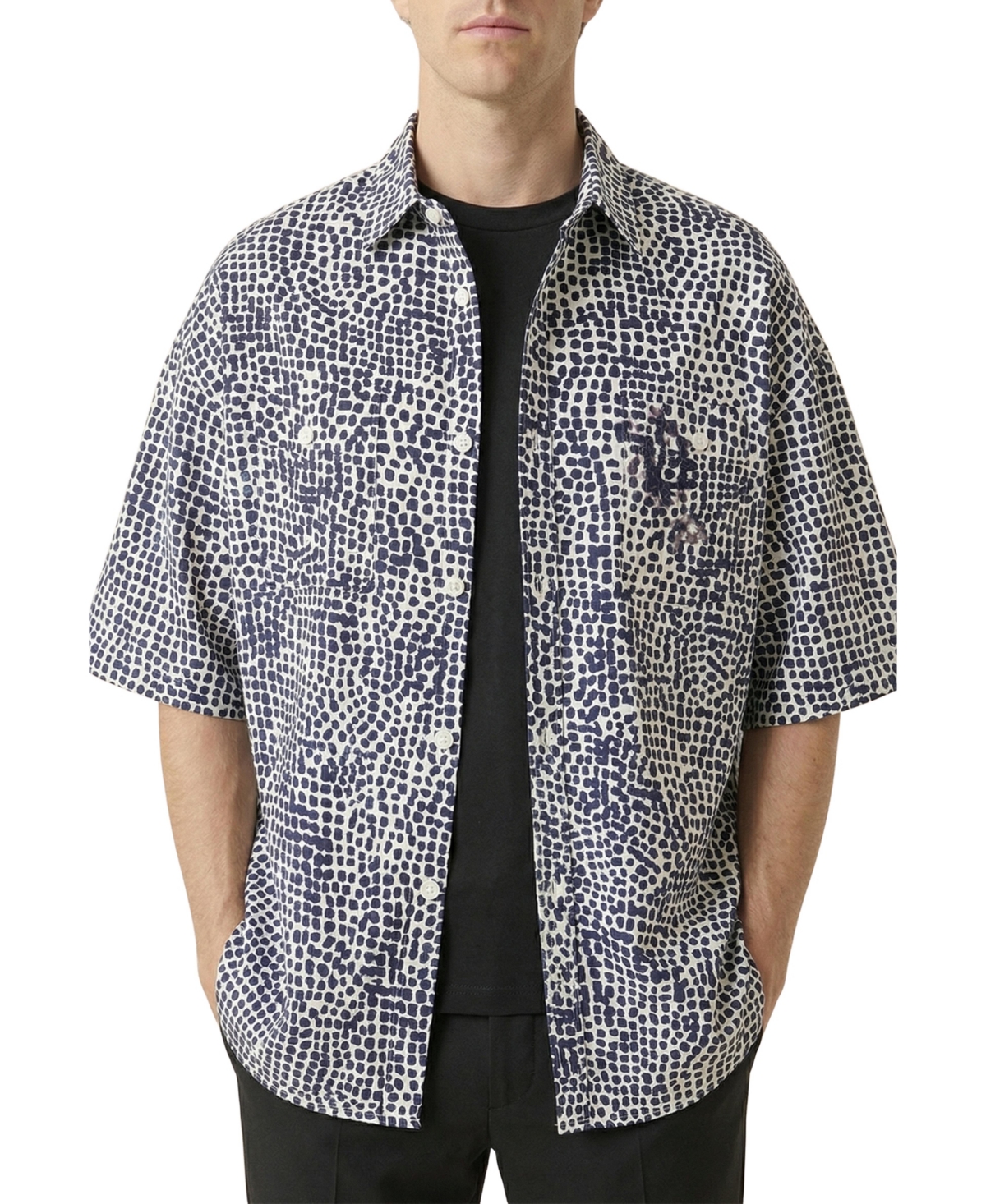 Click here for Modenaire Mens Printed Button Front Short Sleeve S... prices