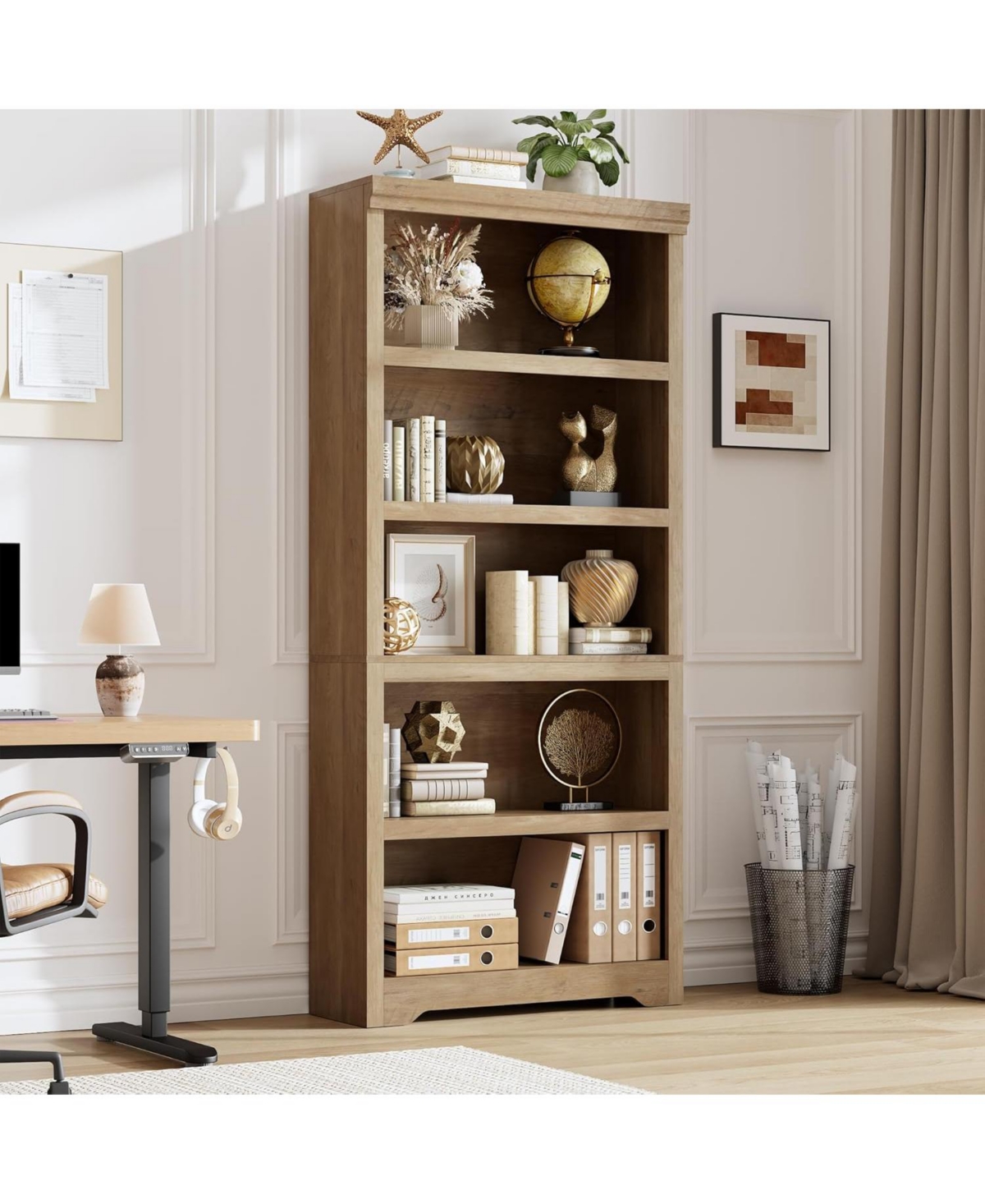 Click here for gaomon 75 Tall Farmhouse Bookshelf  5 Tier Open Bo... prices