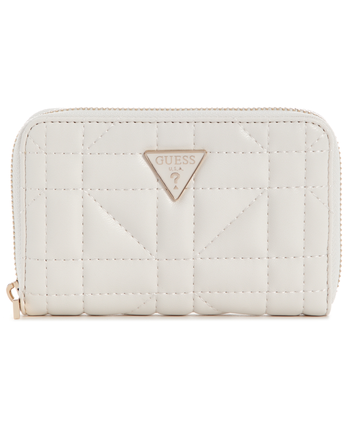 Click here for Guess Edita Mini Zip Around Wallet - Off White prices
