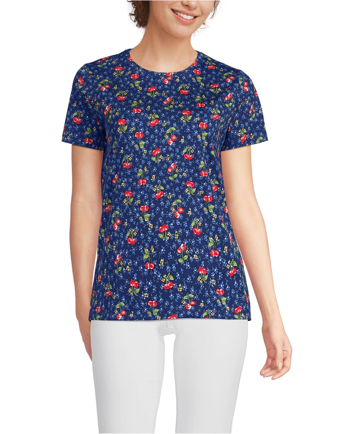 Click here for Lands End Womens Tall Relaxed Supima Cotton Crew N... prices