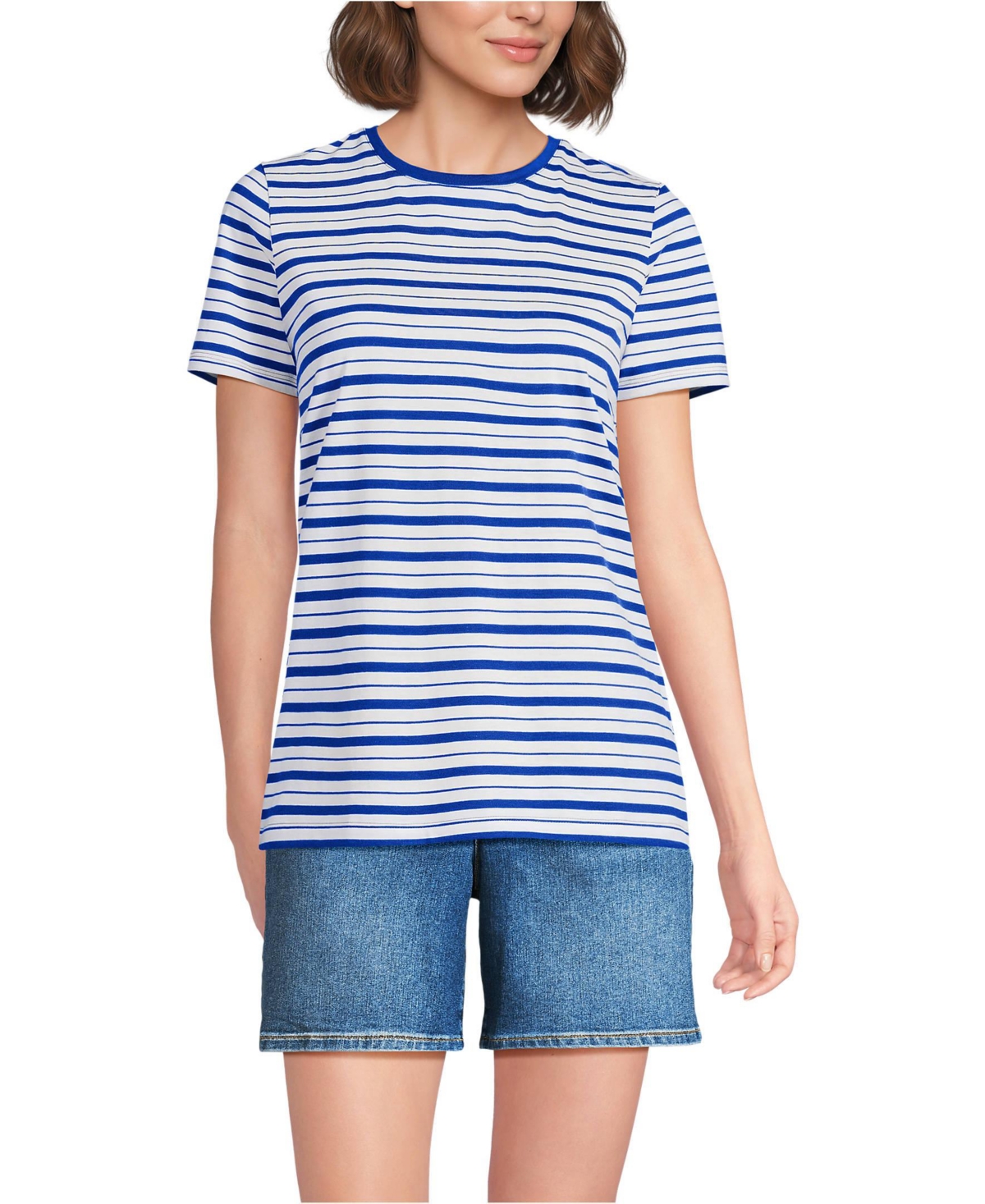 Click here for Lands End Womens Tall Relaxed Supima Cotton Crew N... prices