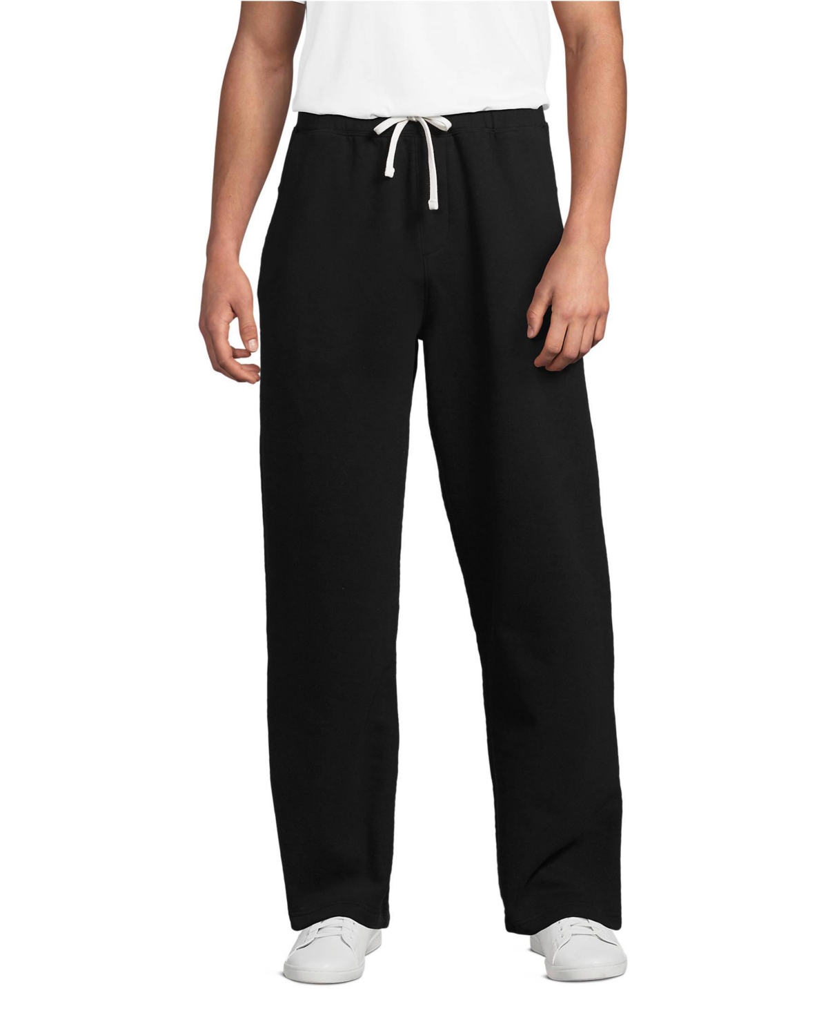 Click here for Lands End Mens Serious Sweats Wide Leg Pant - Blac... prices