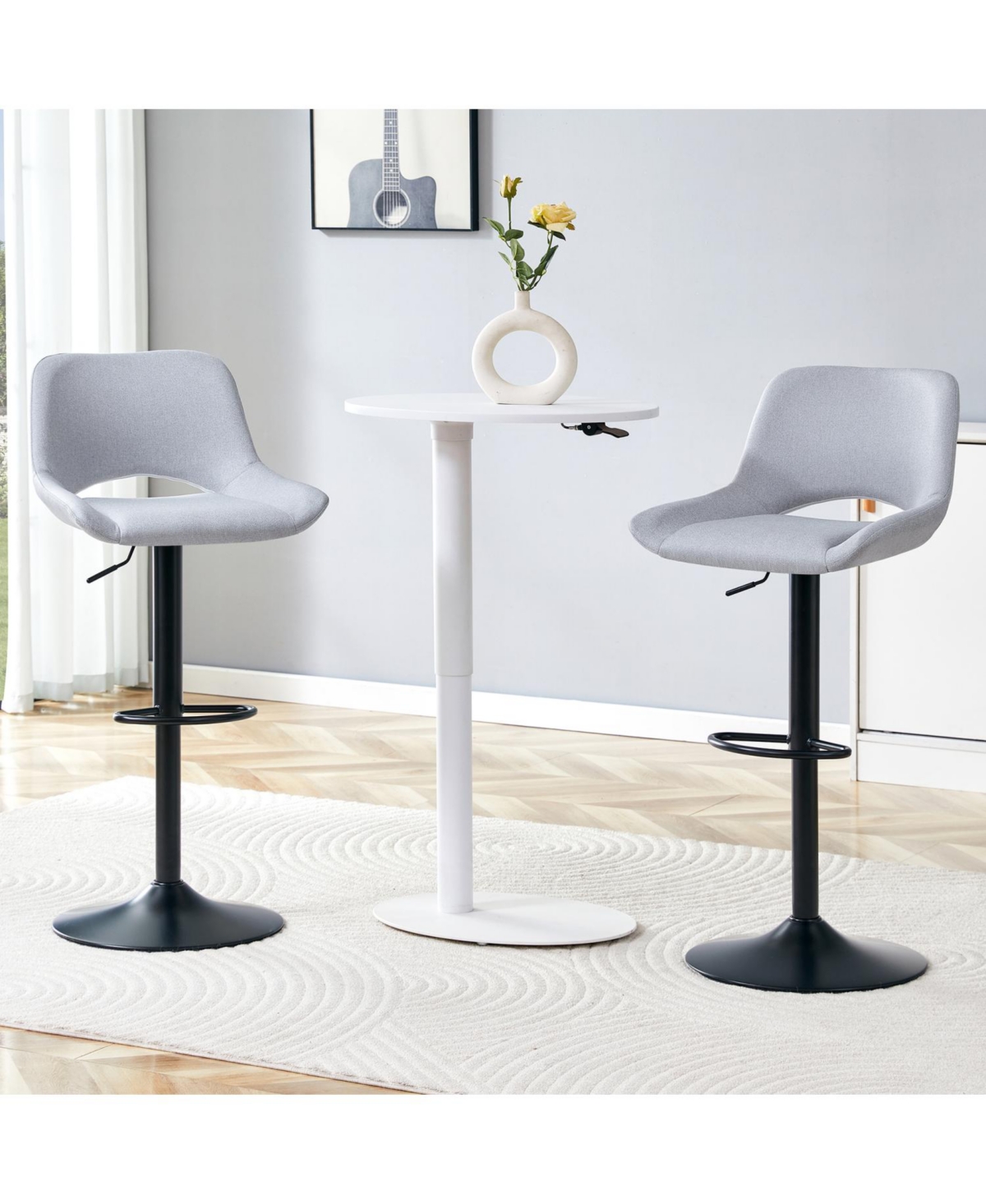 Click here for Rainsken Swivel Bar Stools Set of 2  with Linen Fa... prices