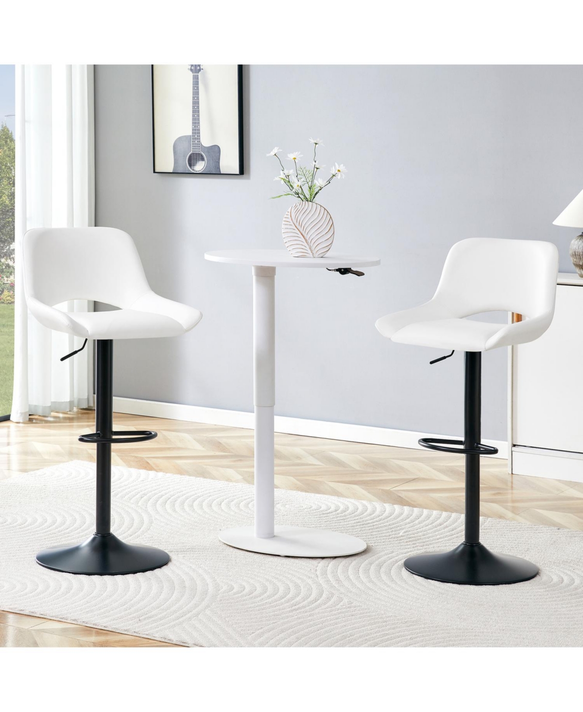 Click here for Rainsken Swivel Bar Stools Set of 2  with Linen Fa... prices
