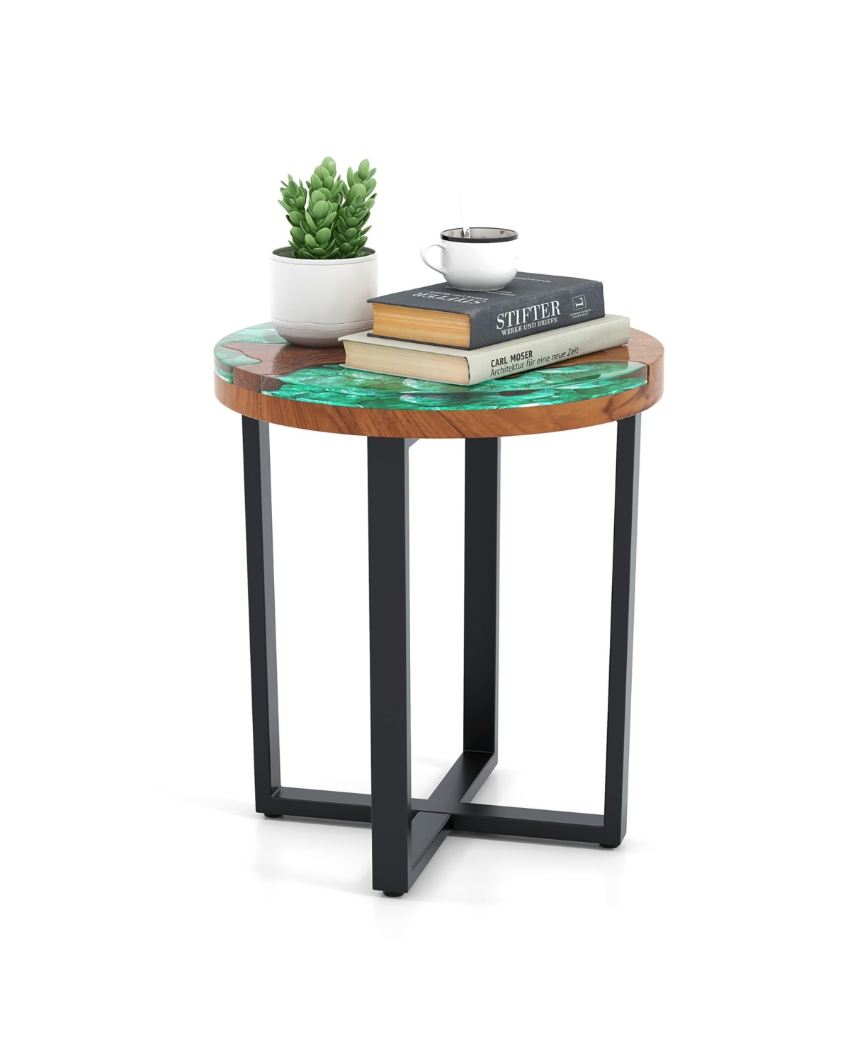 Click here for Gymax 20 Round Teak Wood End Table Solid Live Edge... prices