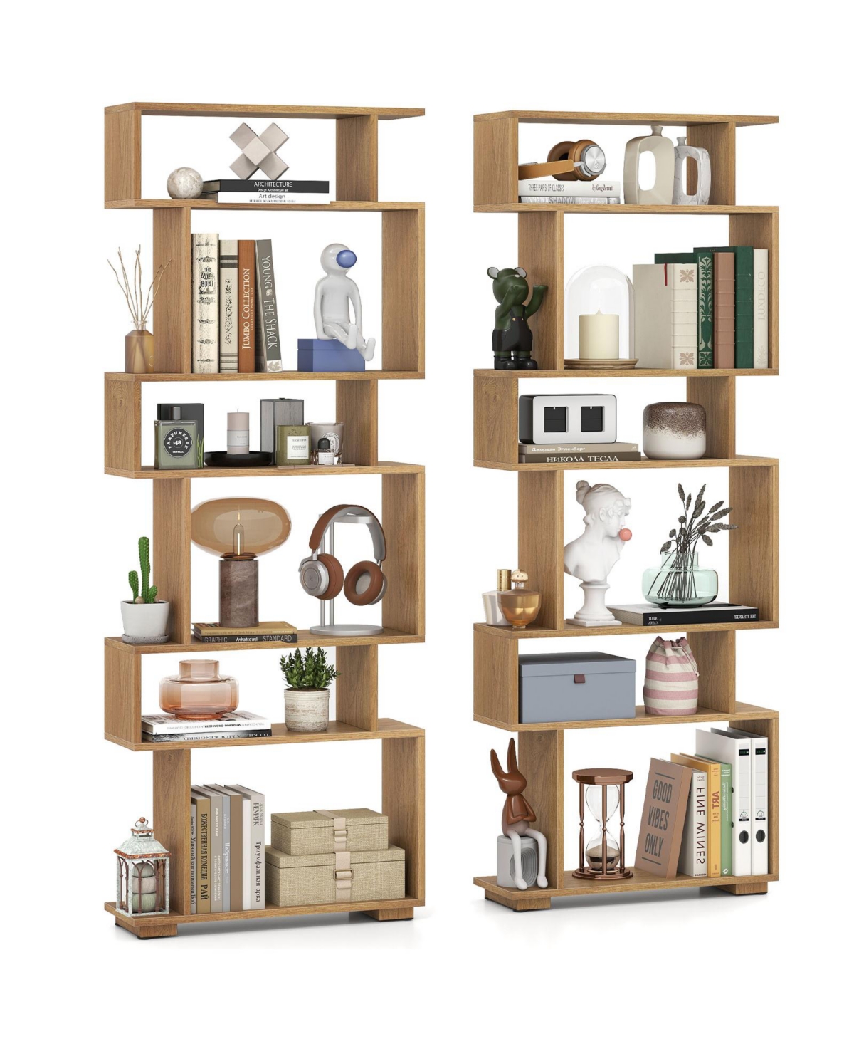 Click here for Gymax 2- Piece 6-Tier Bookshelf with 2 Anti-Tippin... prices