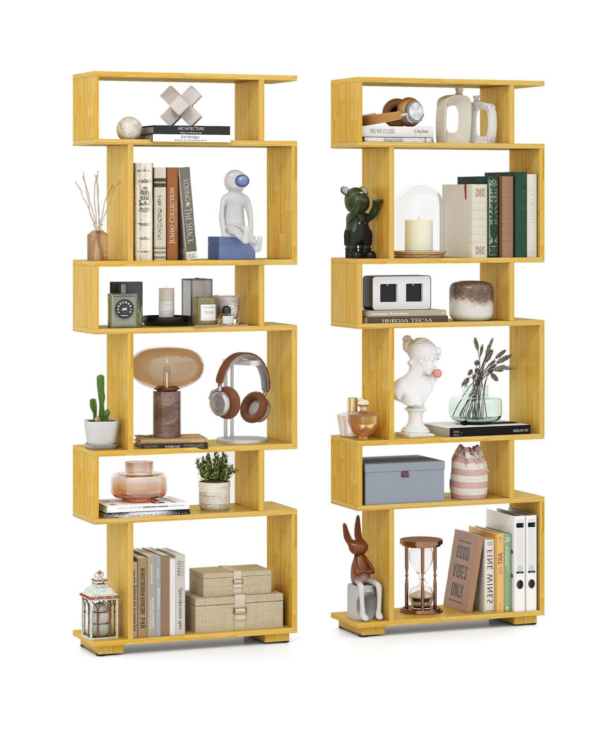Click here for Gymax 2- Piece 6-Tier Bookshelf with 2 Anti-Tippin... prices