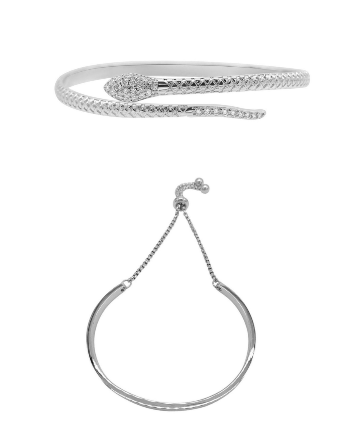 Click here for Adornia Silver 2-Piece Snake and Cuff Bolo Bracele... prices