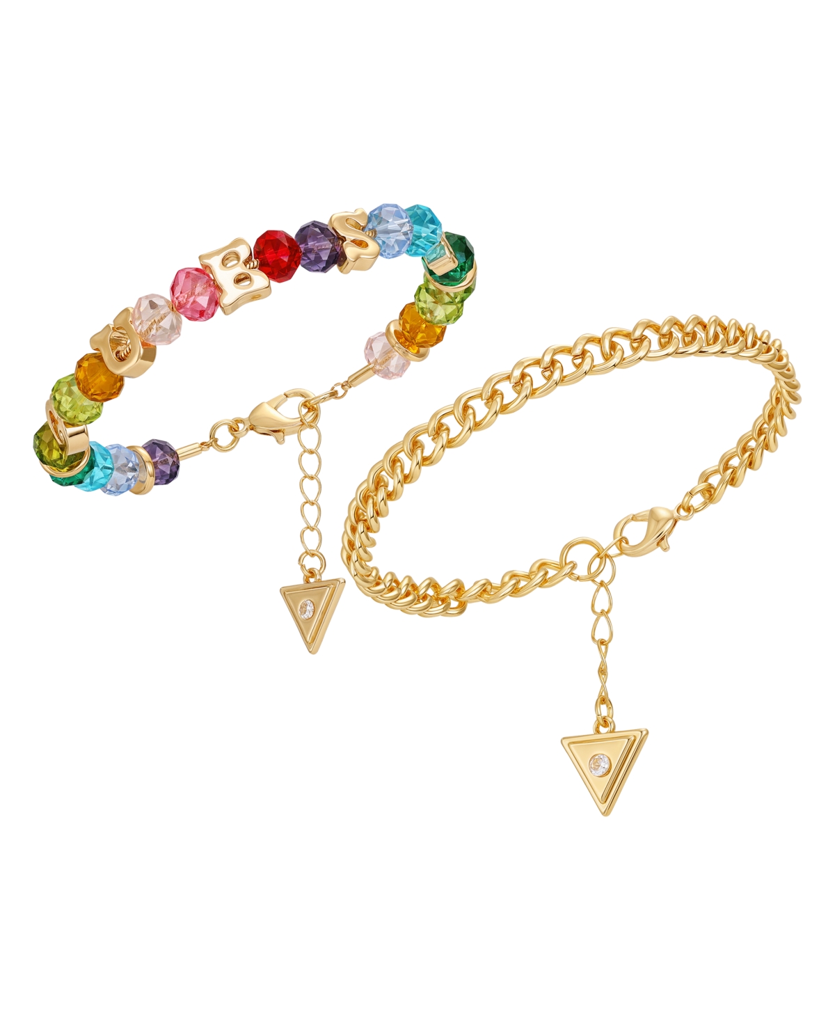 Click here for Guess 2-Pc. Gold-Tone Rainbow Beaded Bracelet Set... prices