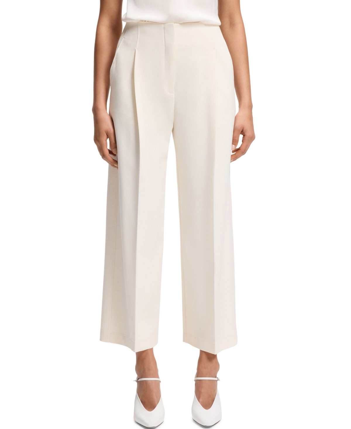 Click here for Boss by Hugo Boss Womens Pleat Front Relaxed-Fit P... prices