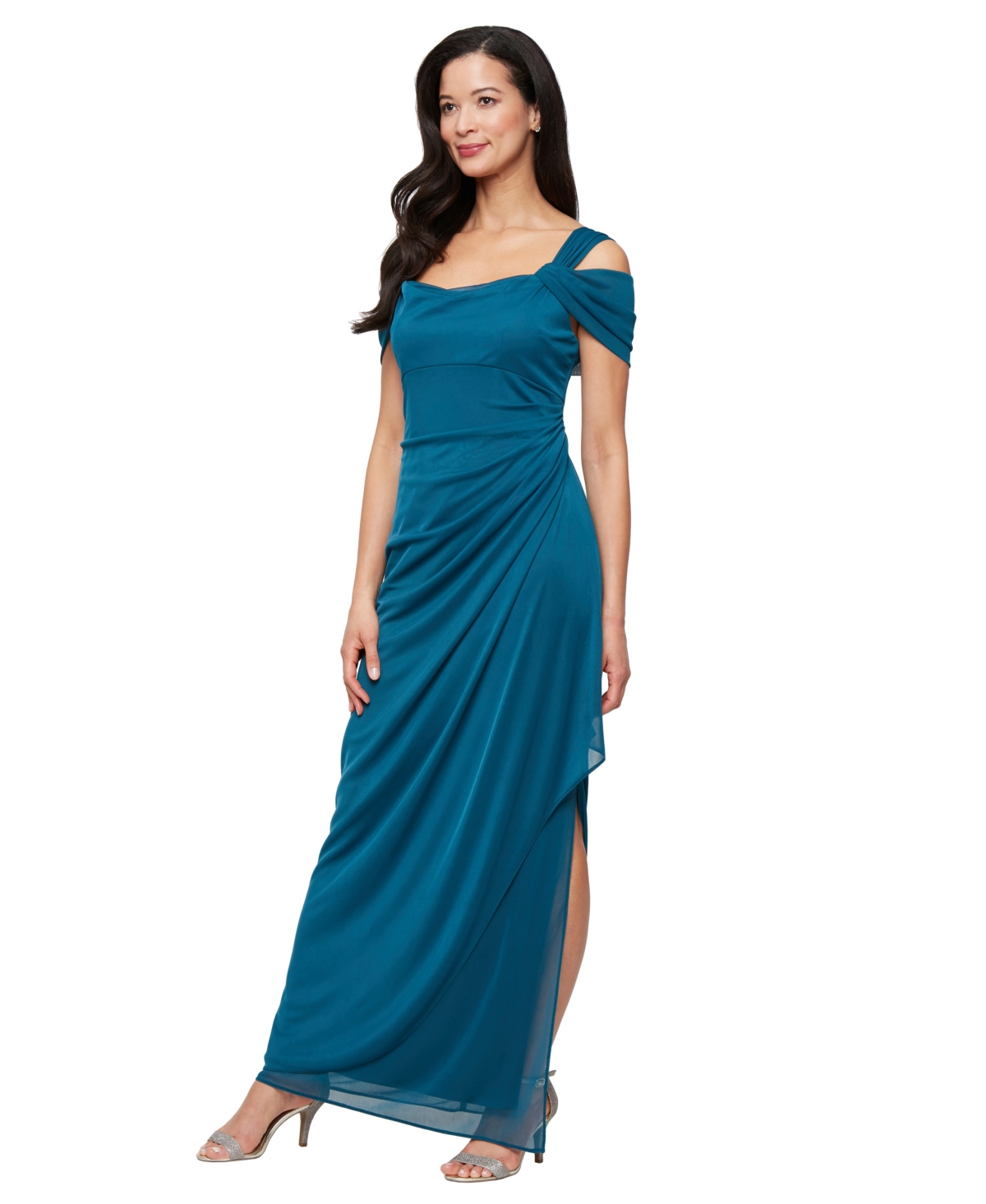 Click here for Alex Evenings Petite Cold-Shoulder Side Wrap Cowl... prices