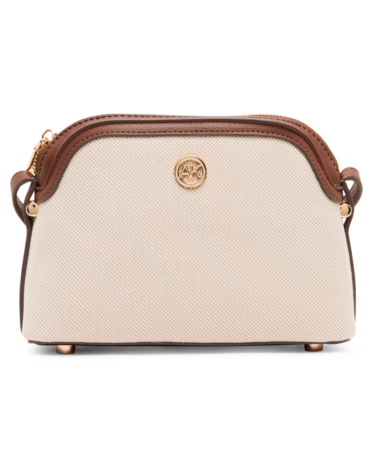 Click here for Anne Klein Dome Small Crossbody Handbag - Brown/Na... prices