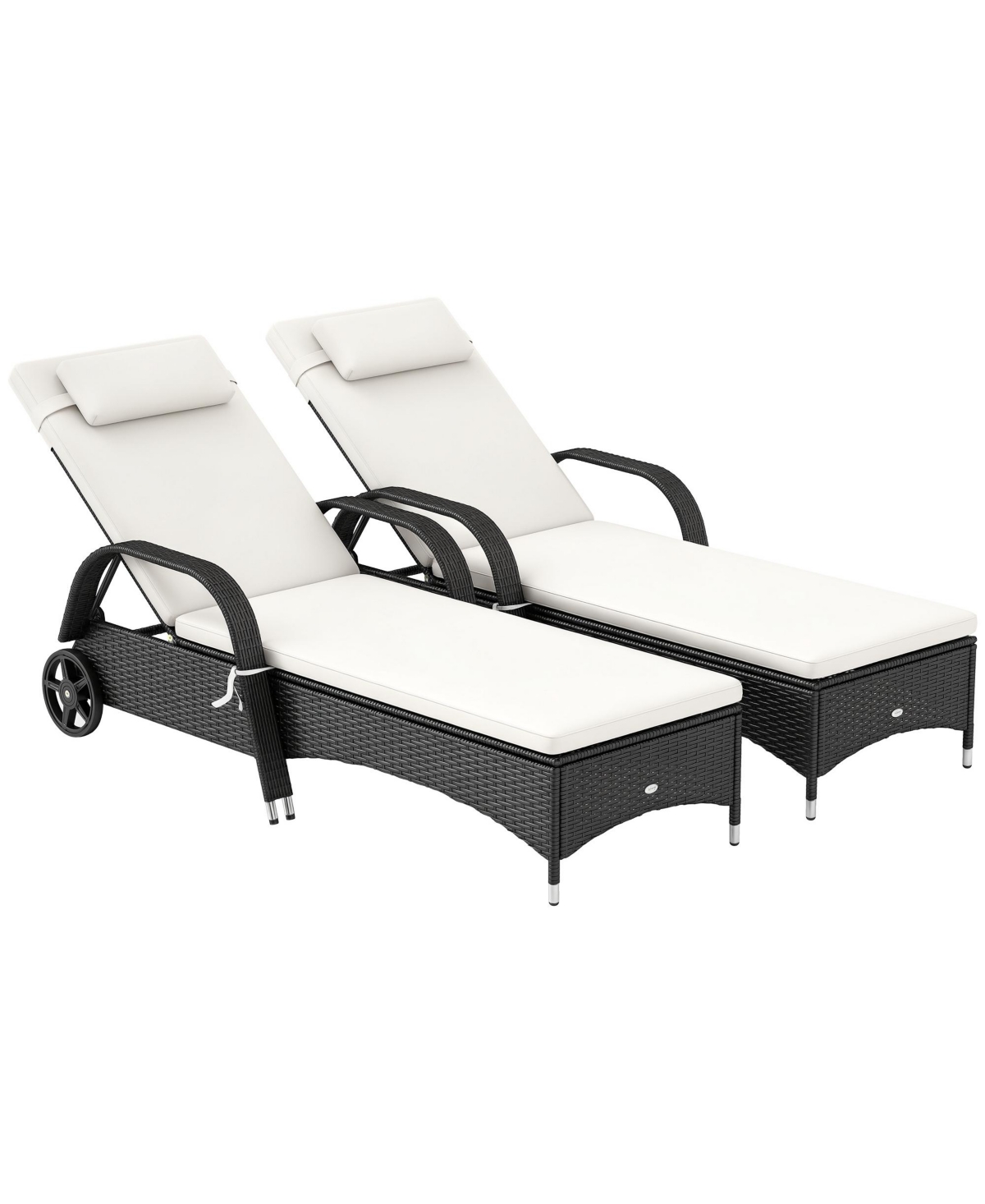 Click here for Outdoor 2 Pe Rat Sun Bathing Chairs w/ Cushions an... prices