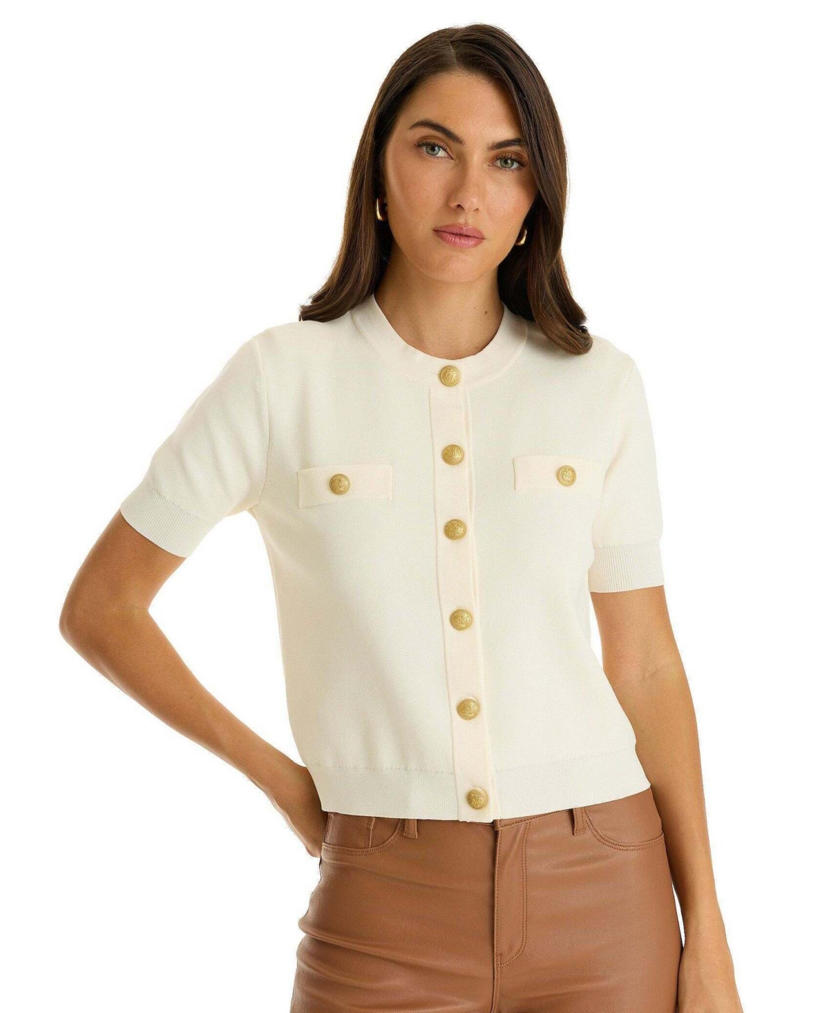 Click here for The Noli Shop Womens Bonnie Knit Cardigan Top - Pe... prices