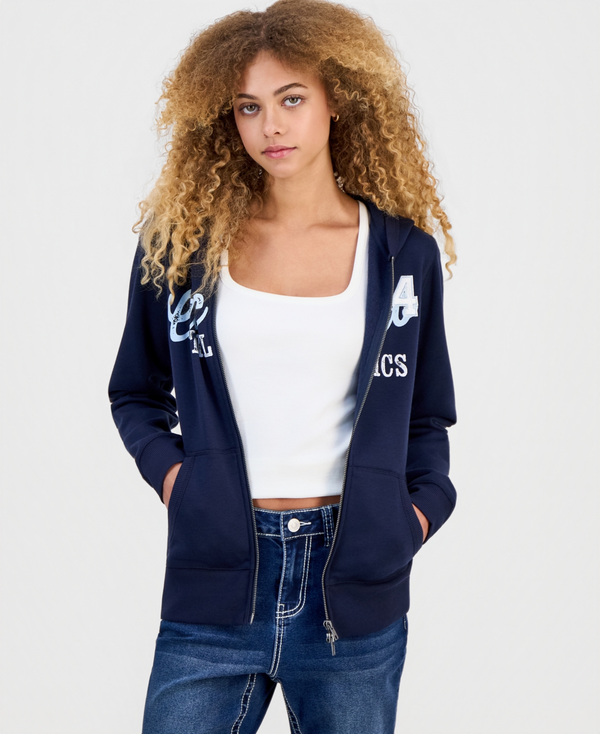 Click here for Madden Girl Juniors Slim-Fit Zip-Up Long-Sleeve Ho... prices