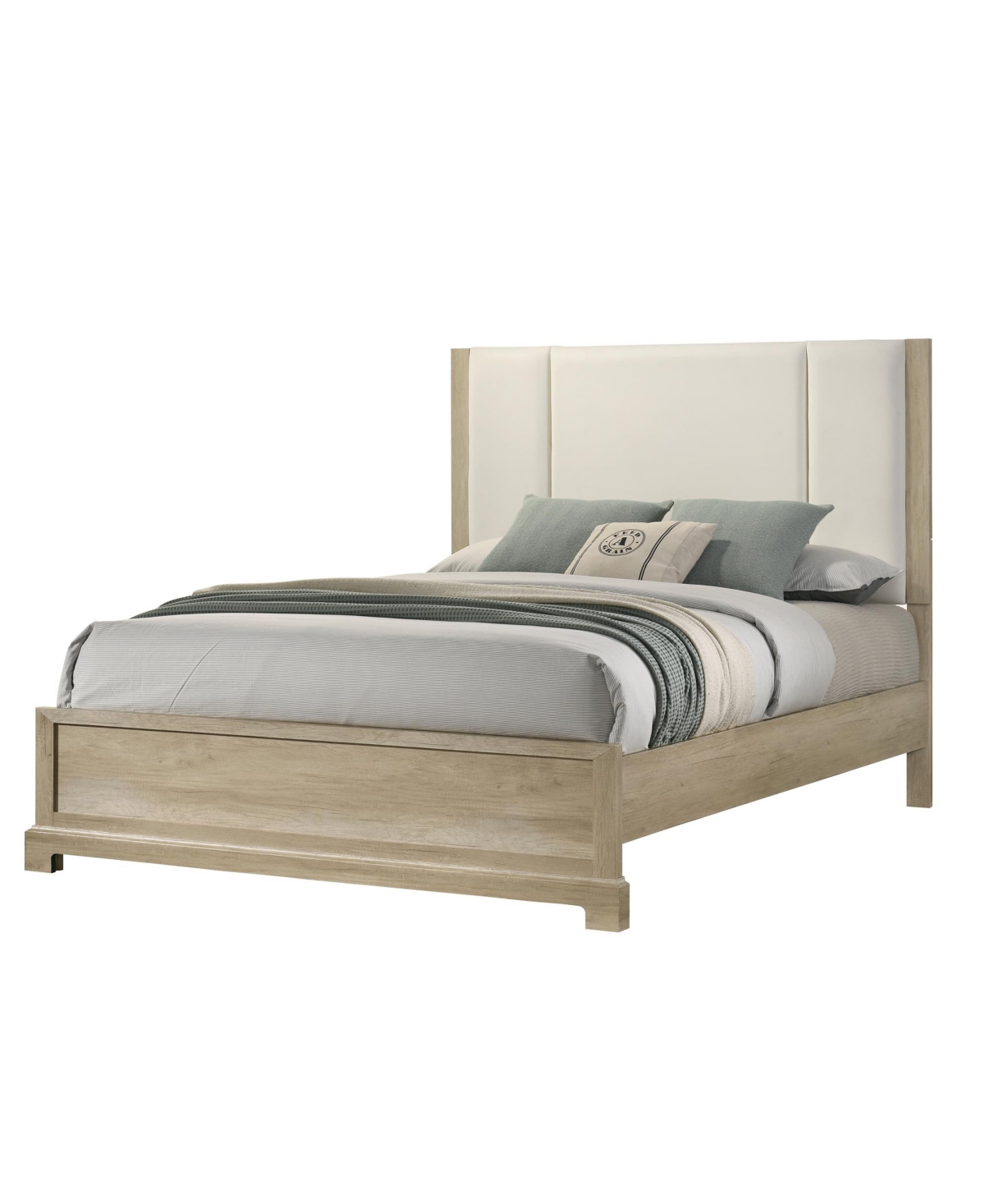 Click here for Kings Brand Furniture Linden Oak Upholstered Panel... prices