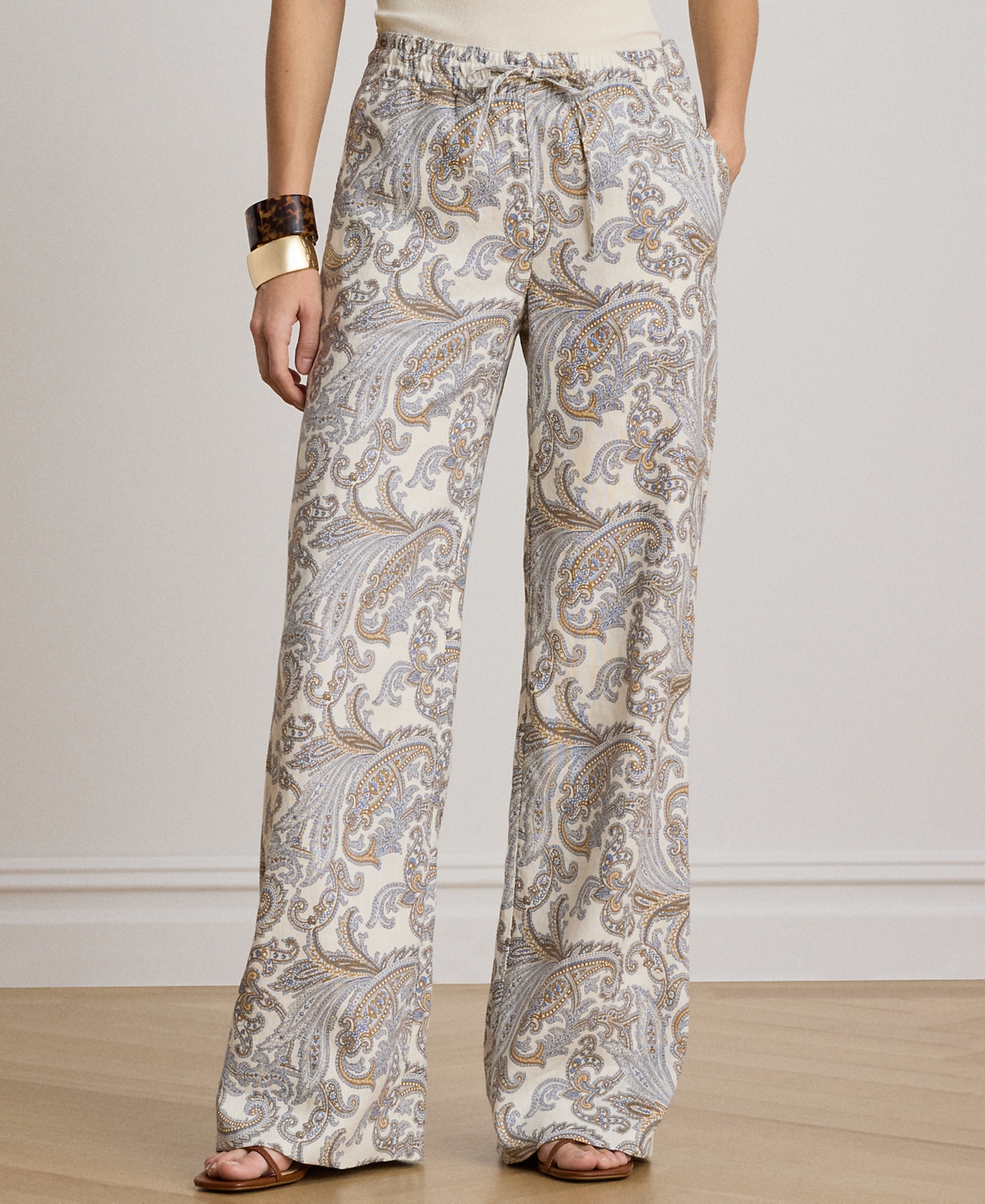 Click here for Lauren Ralph Lauren Petite Paisley Wide-Leg Pants... prices