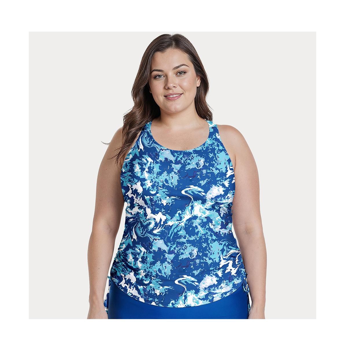 Click here for Calypsa Plus Size Maya Tankini Swim Top With Remov... prices
