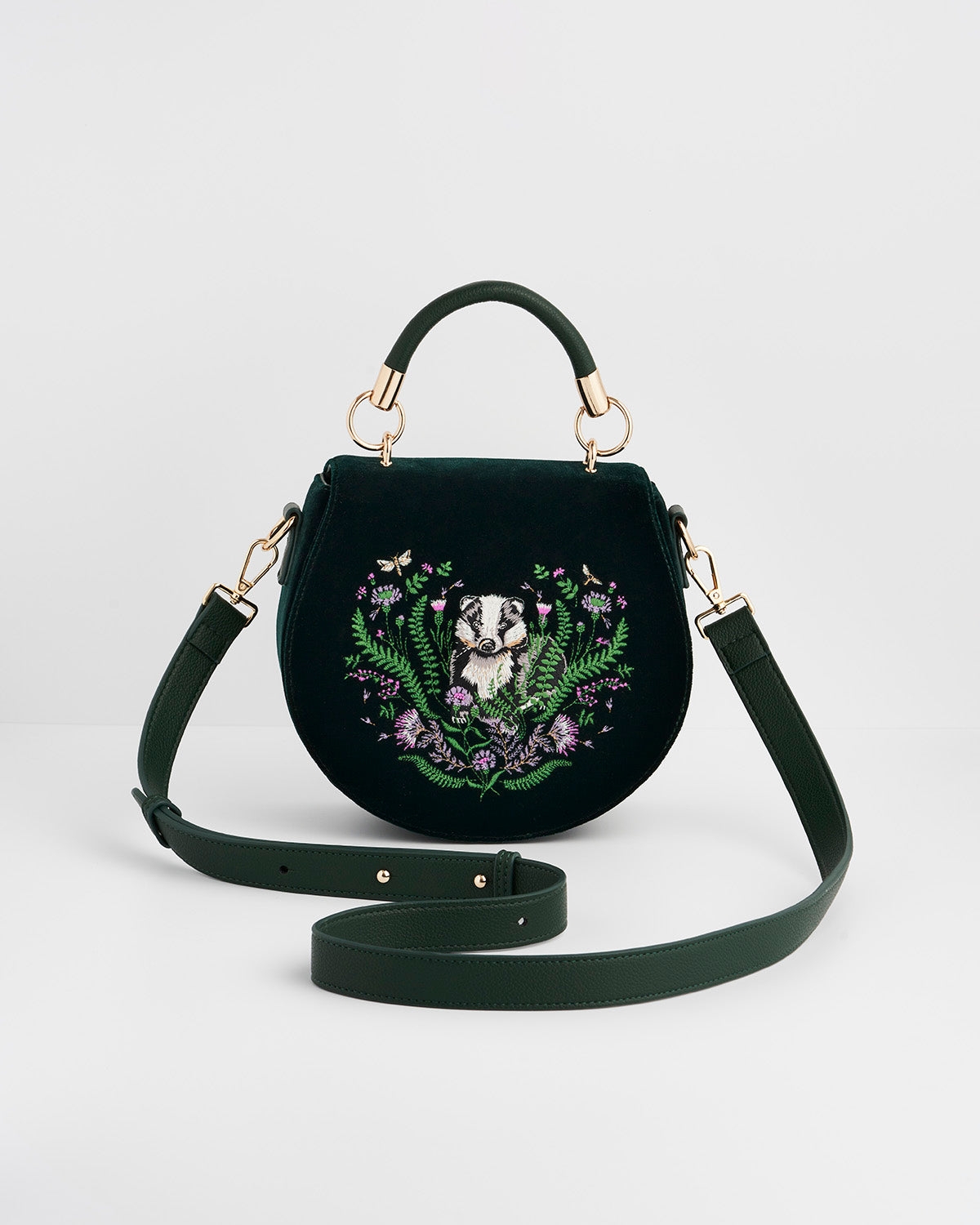 Click here for Fable England Badger Embroidered Top Handle Saddle... prices