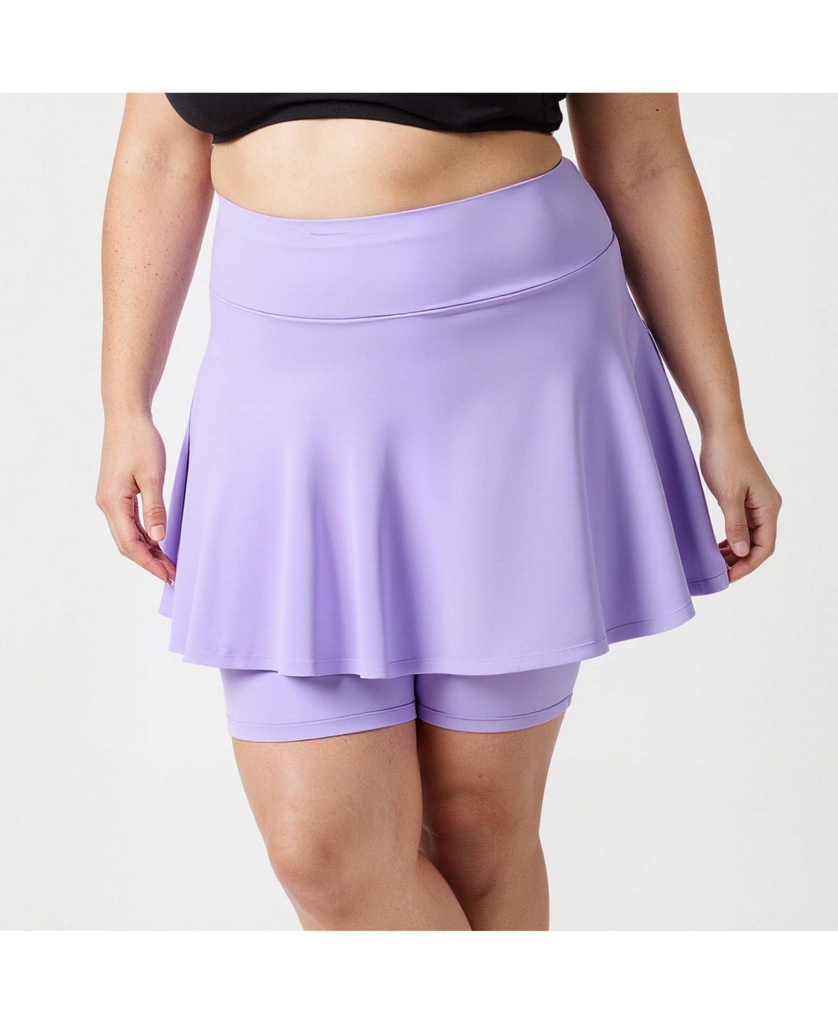 Click here for Calypsa Plus Size Midi Swim Skort - Lavender prices
