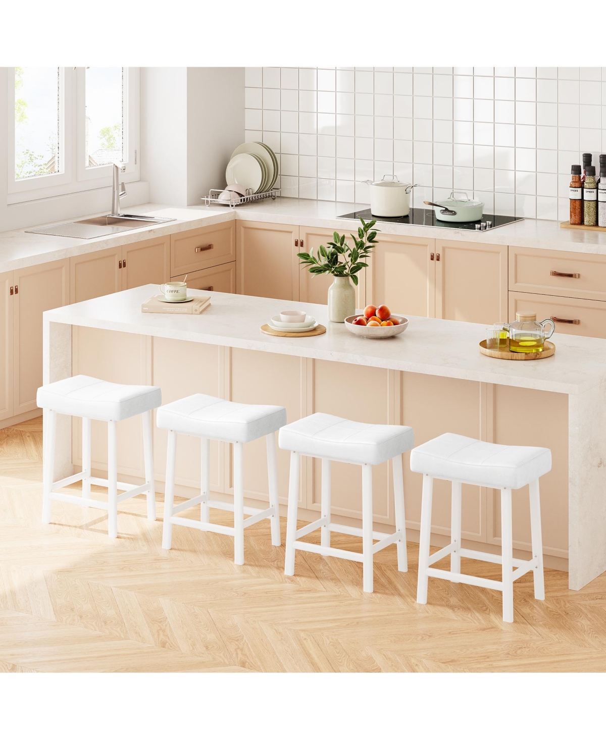 Click here for homfan Set of 2 24 Inch Counter Height Bar Stools... prices