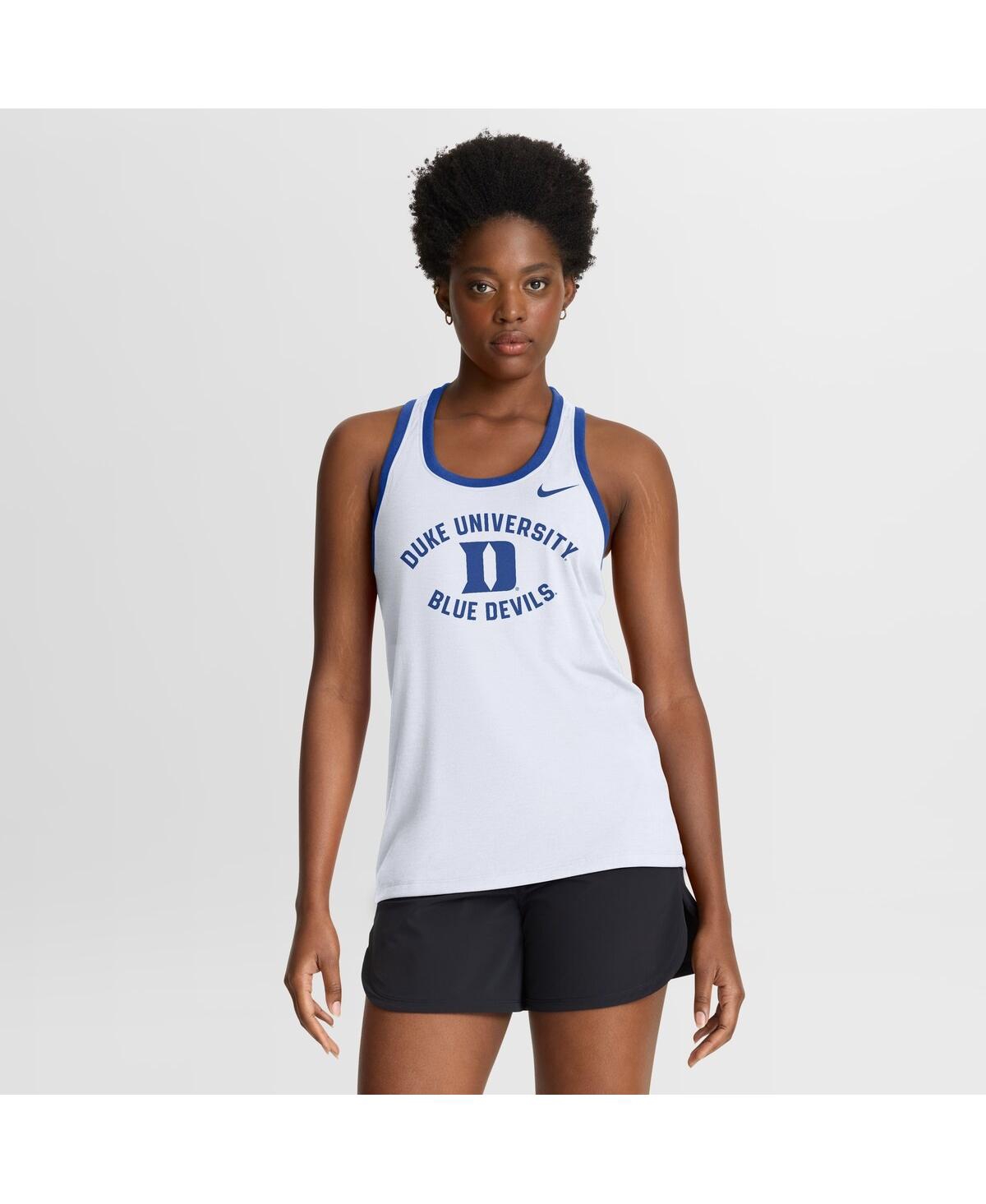 Click here for Nike Womens White Duke Blue Devils Uni Name Tri-Bl... prices