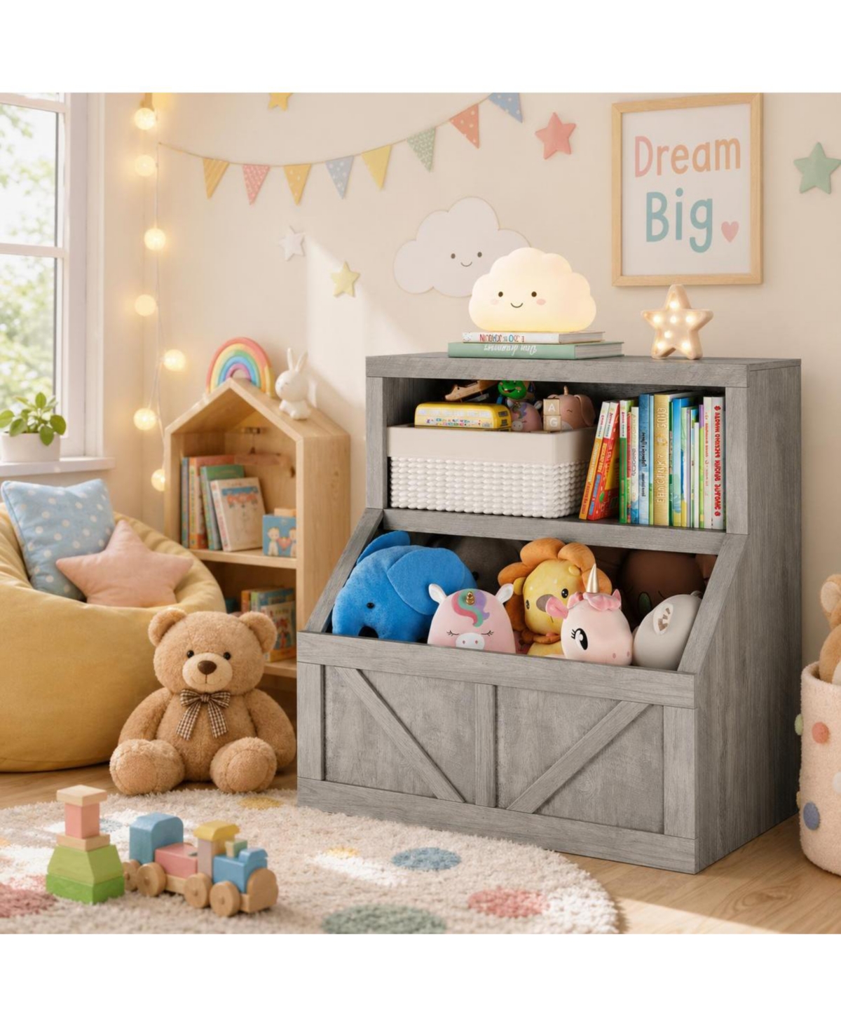 Click here for homfan Kids Bookshelf and Toy Storage  2 Tier Toy... prices