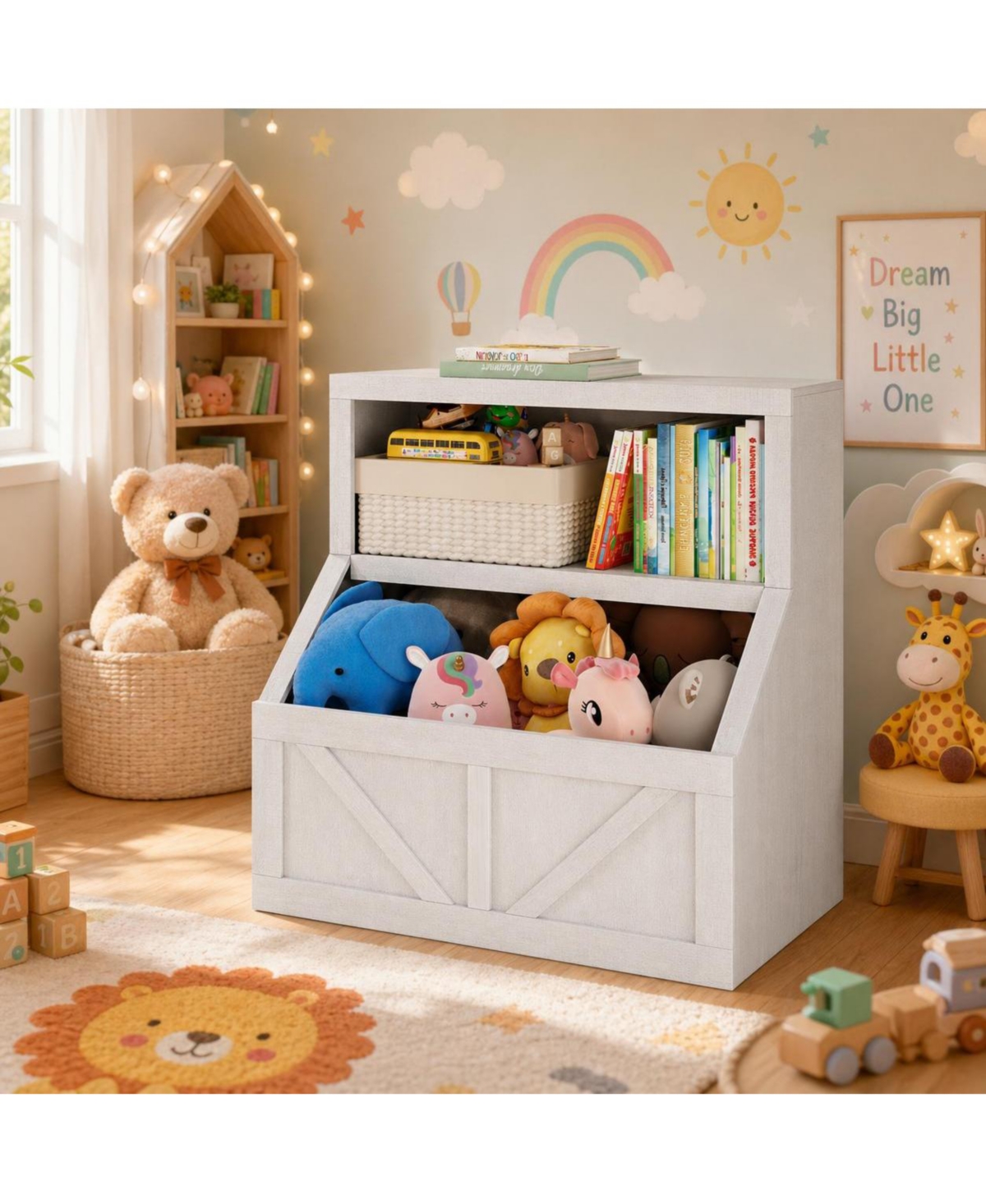 Click here for homfan Kids Bookshelf and Toy Storage  2 Tier Toy... prices