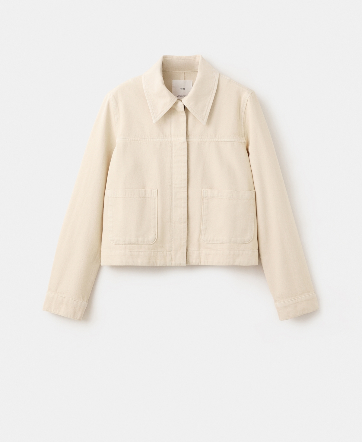 Click here for Mango Womens Pockets Denim Jacket - Vanilla prices