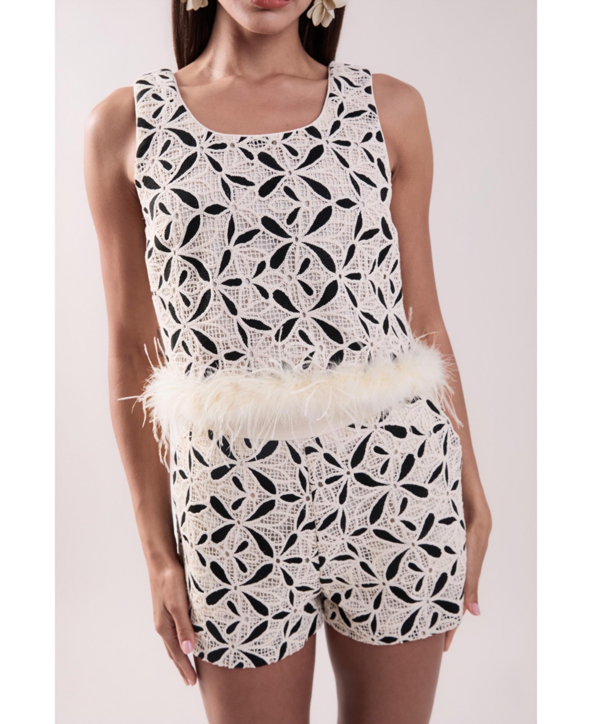 Click here for English Factory Womens Crochet lace Feather Top -... prices