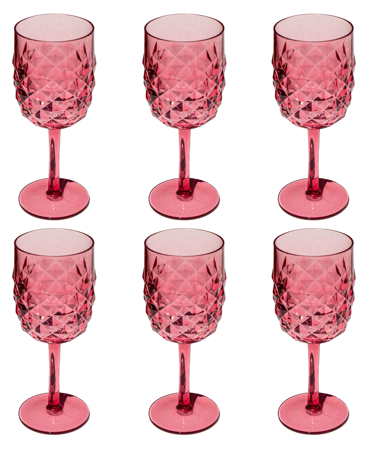 Click here for Abode Homewares Diamond Cut Acrylic Goblet Wine Gl... prices