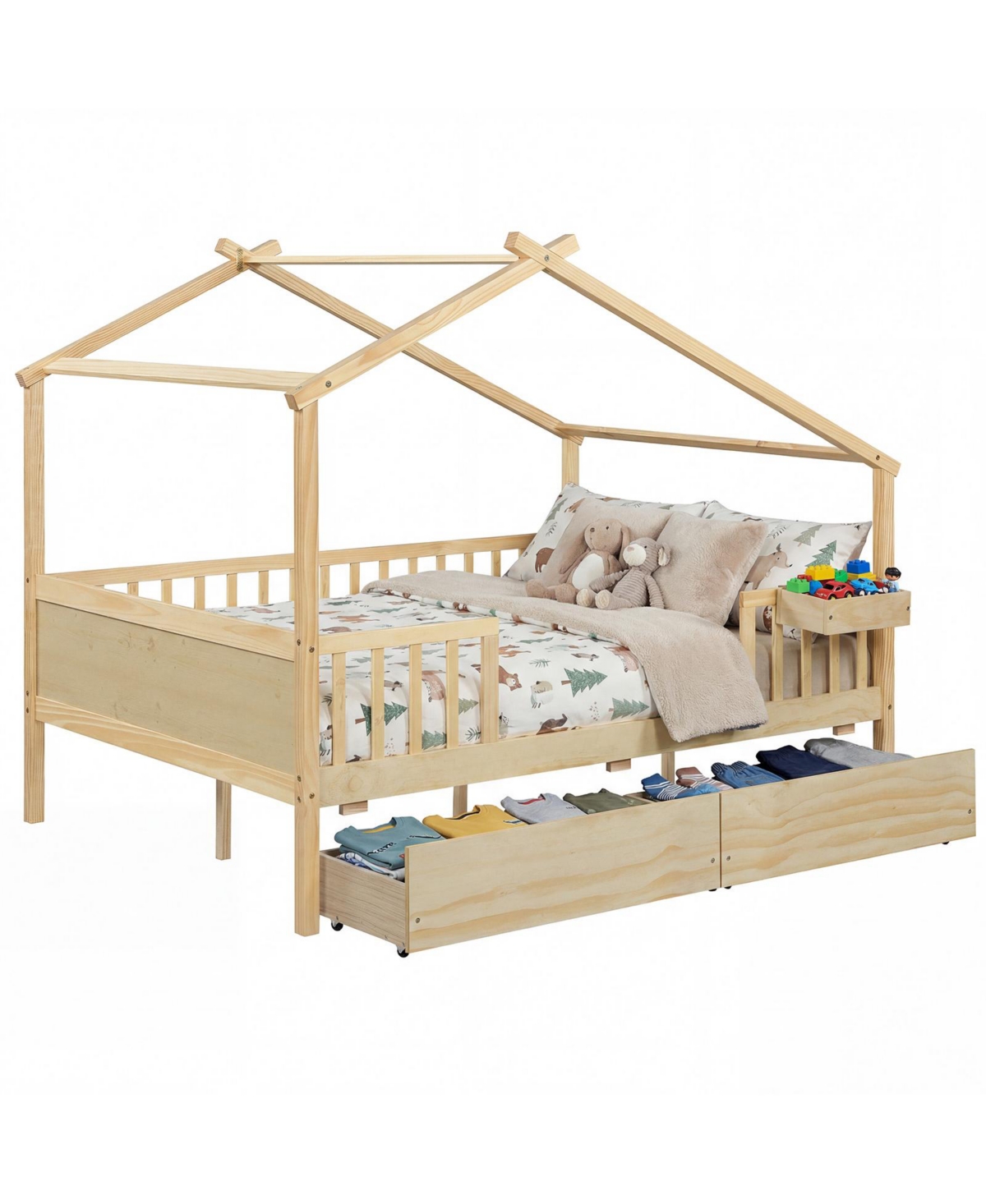 Click here for Slickblue Kids Full House Bed Frame with Roof and... prices