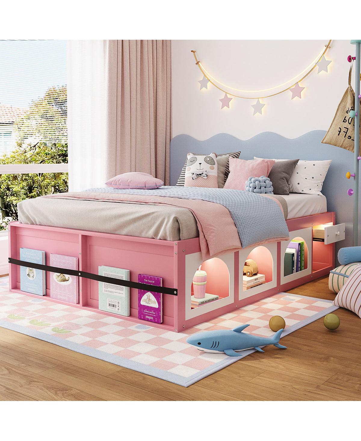Click here for Streamdale Furniture Platform Bed w/ Bookshelf  Le... prices