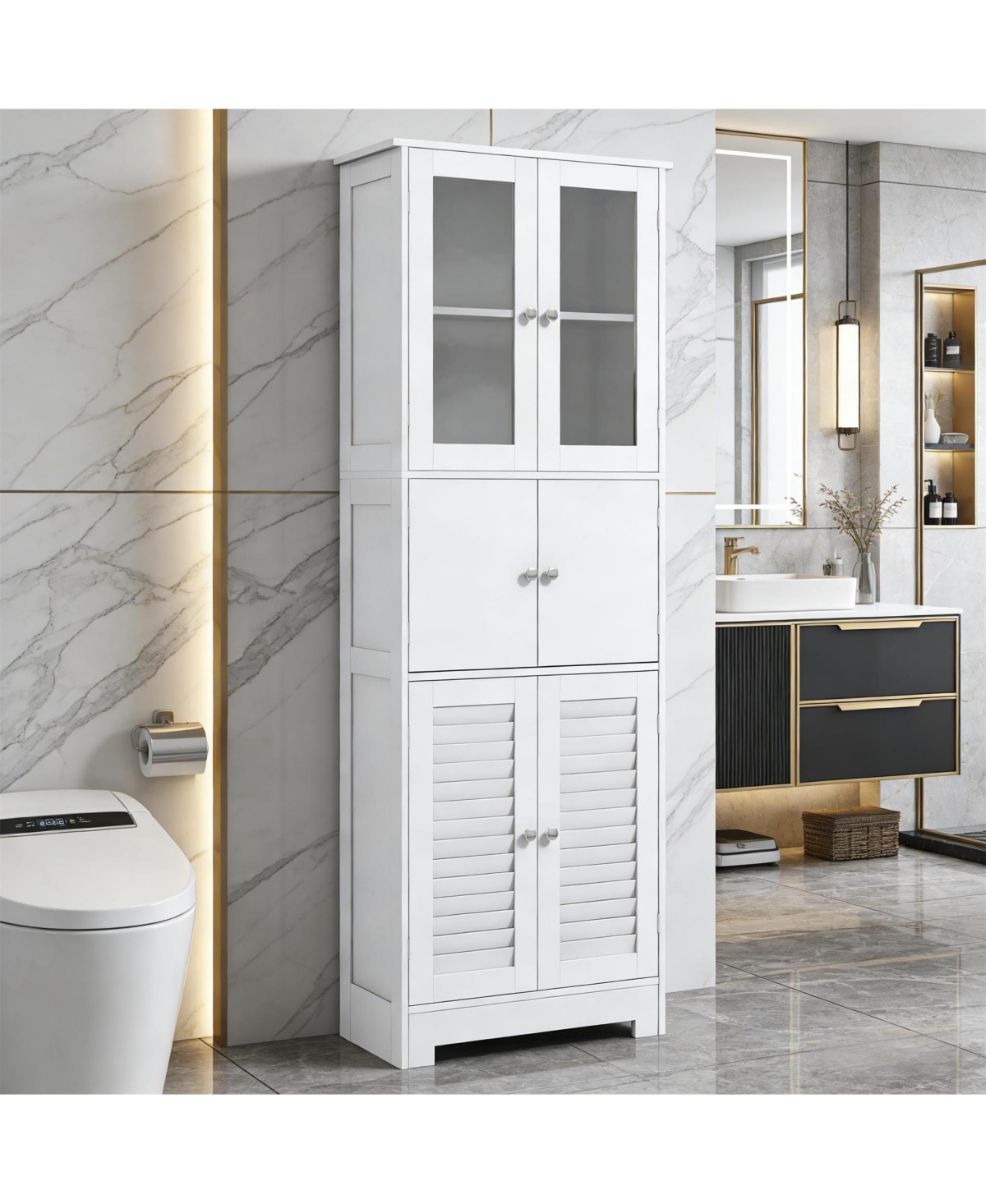 Click here for Clihome 3-Door Storage Cabinet  Mdf Freestanding C... prices