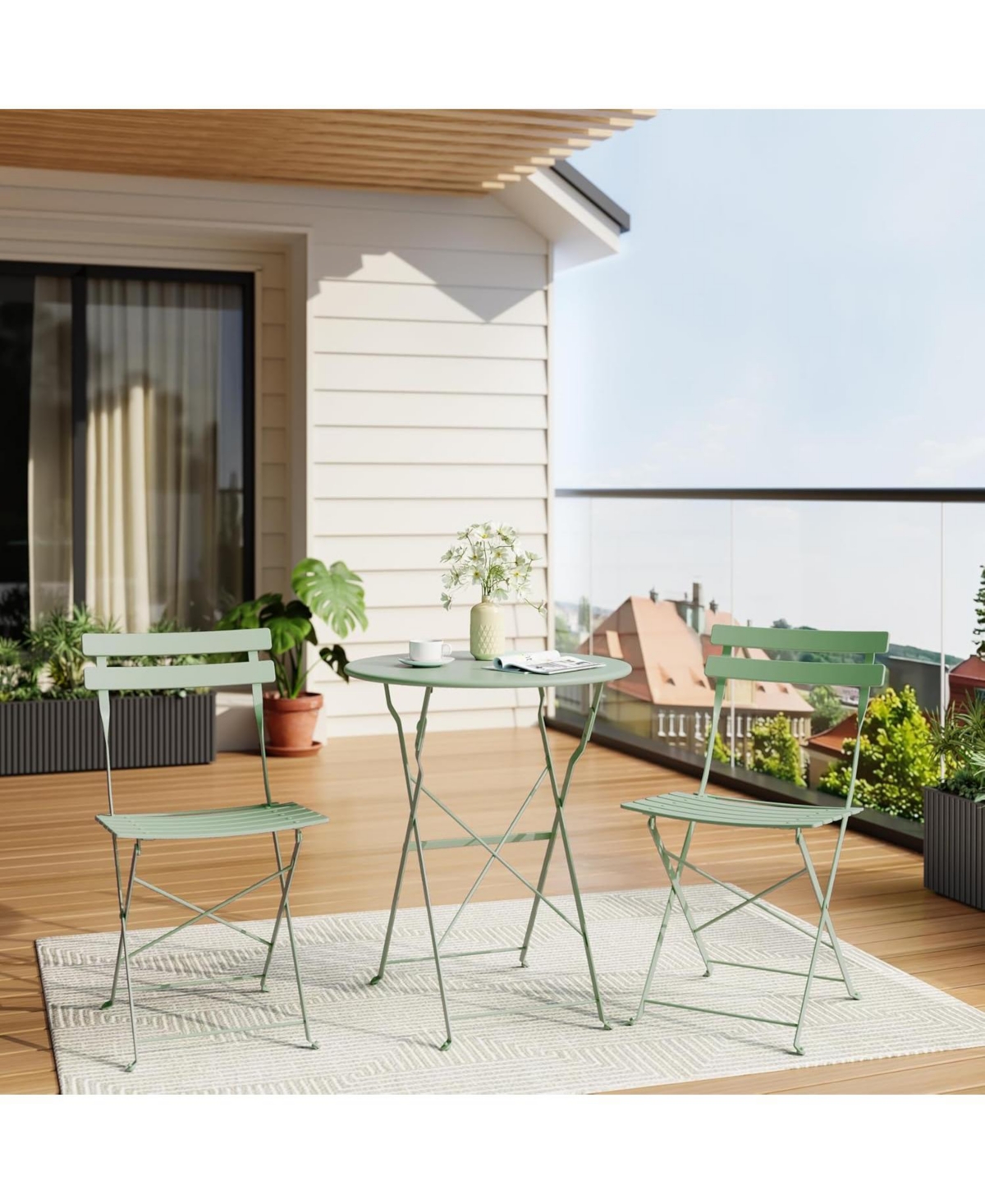 Click here for GarveeLife 3-Piece Outdoor Folding Bistro Set with... prices