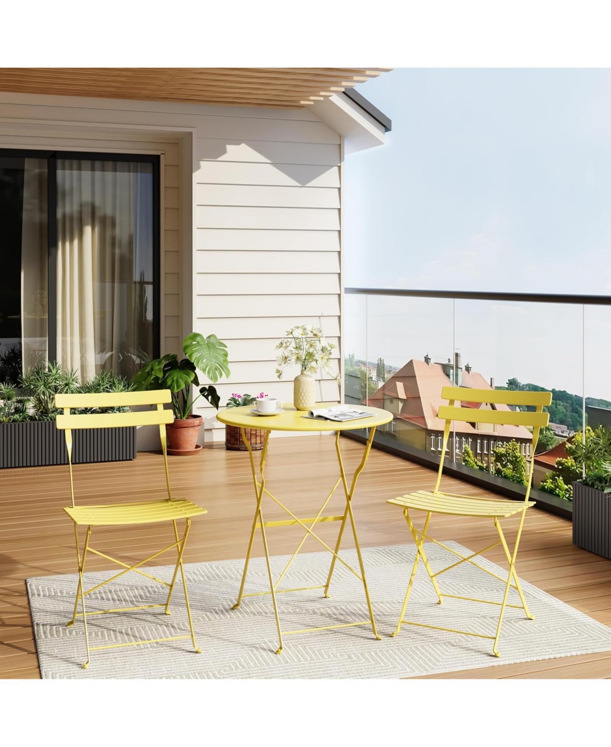 Click here for GarveeLife 3-Piece Outdoor Folding Bistro Set with... prices