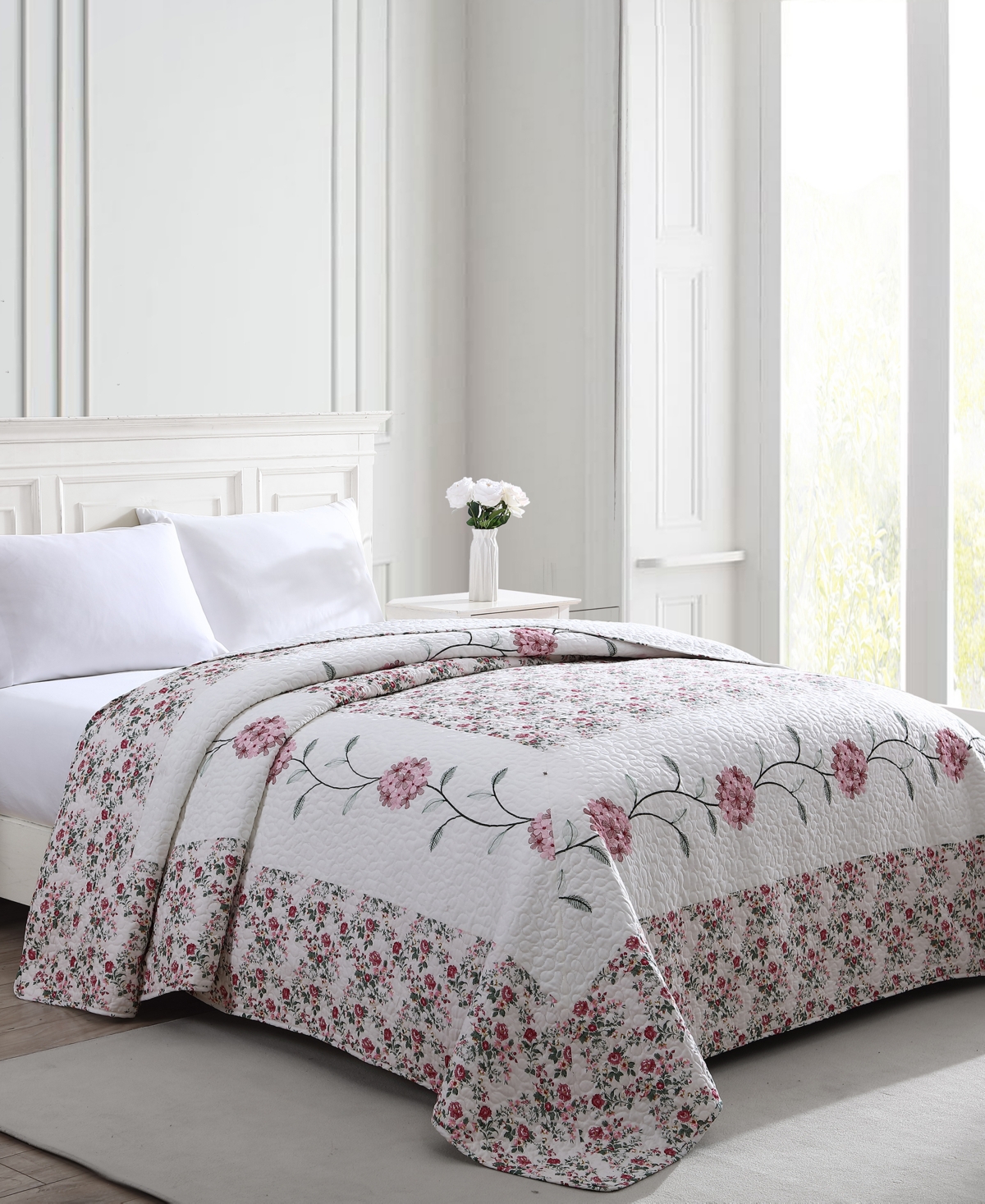 Click here for Beatrice Home Fashions Carnation Embroidered Bedsp... prices