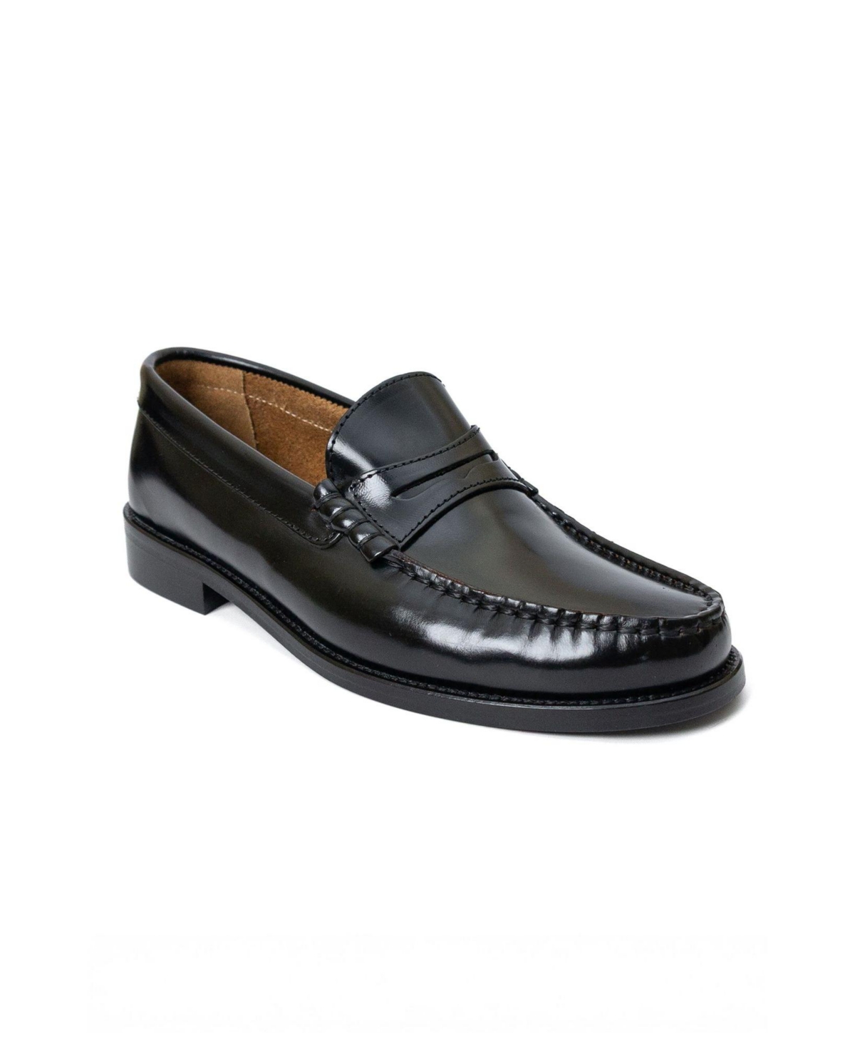 Click here for Menina Step Womens Mila Leather Penny Loafer - Bla... prices