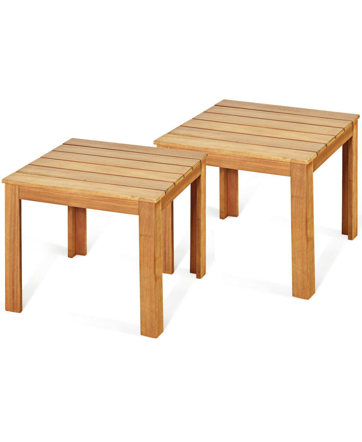 Click here for Gymax 2PCS Wooden Square Side End Table Patio Coff... prices