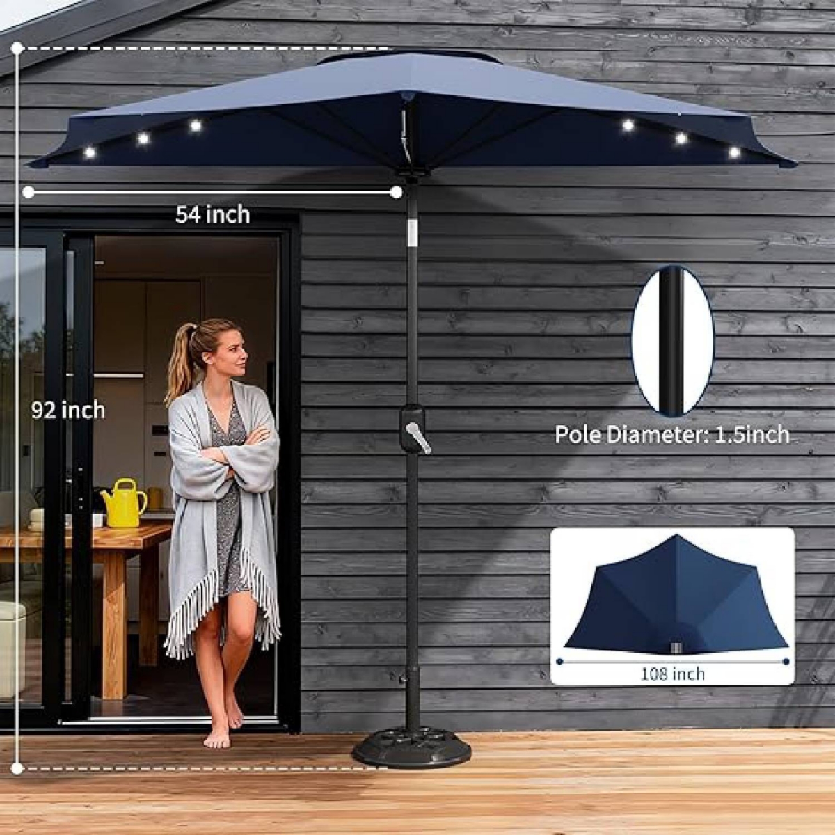 Click here for gaomon 9Feet Half Patio Umbrella with Smooth Crank... prices