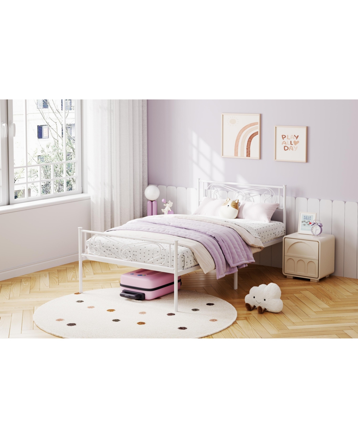 Click here for homfan Metal Bed Frame with Headboard and Footboar... prices