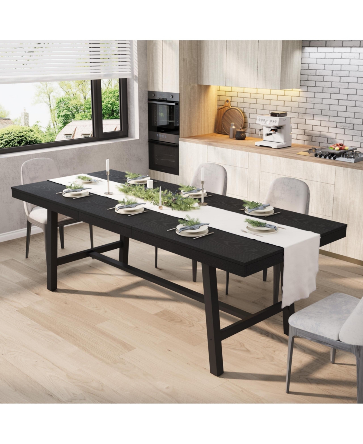 Click here for homfan Extendable Dining Table for 6-8  Industrial... prices