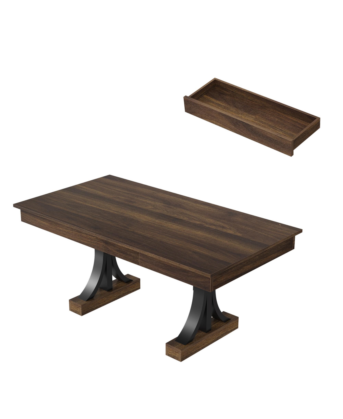 Click here for homfan 71 In Rectangular Dining Table with 2 Drawe... prices