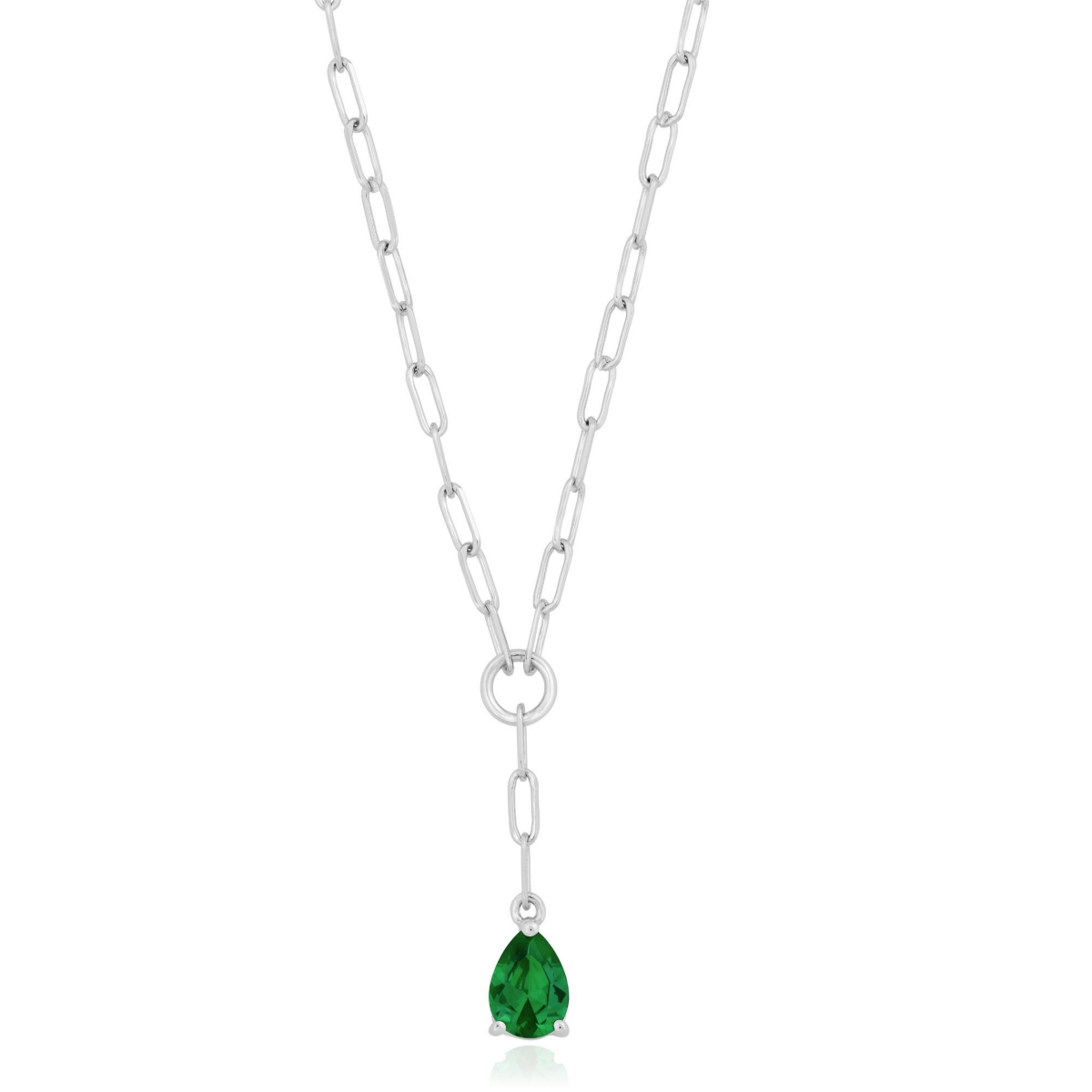 Click here for Simona Timeless Pearshaped Cz Paperclip Necklace -... prices